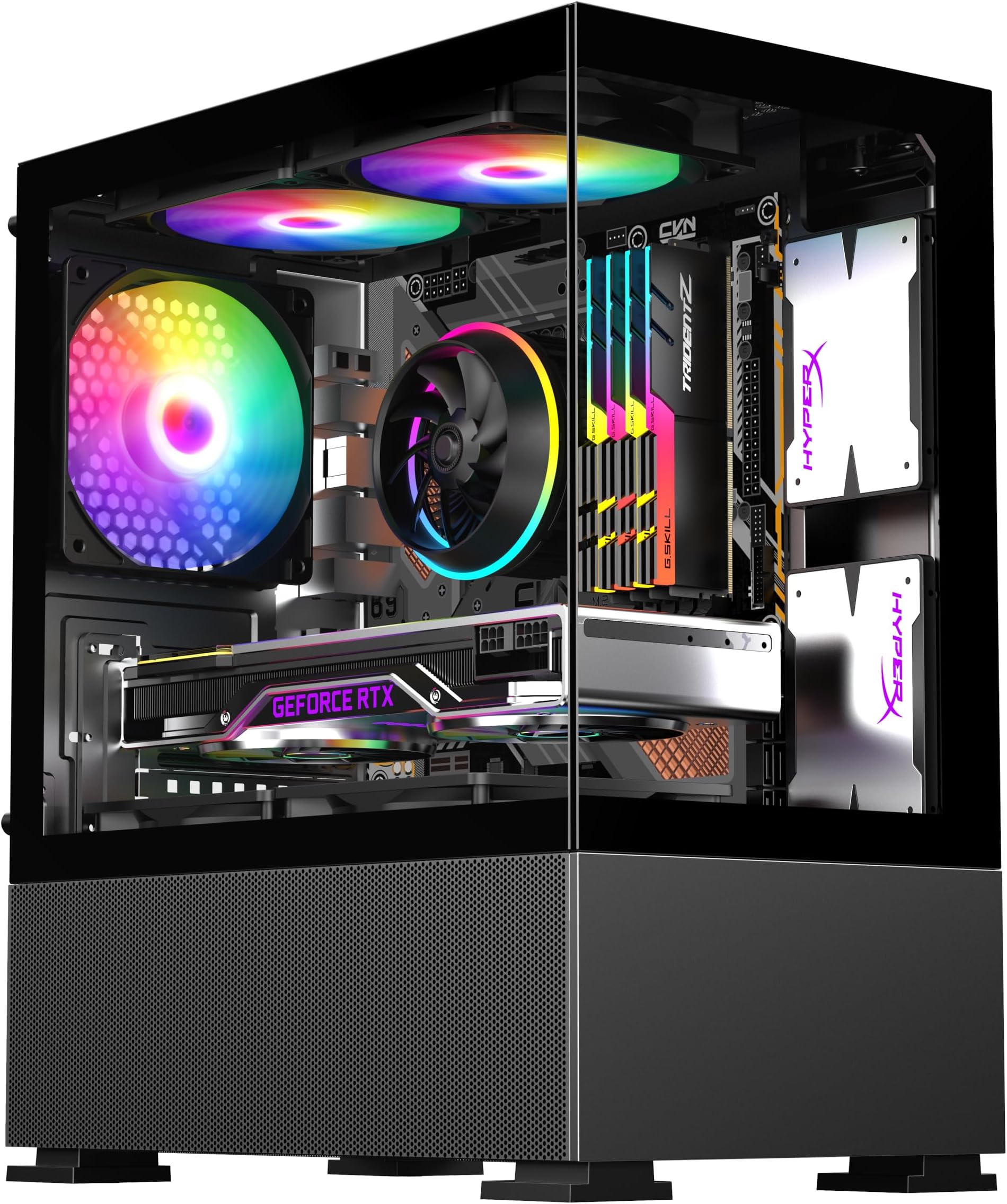 iONZ PC Gaming Case Micro ATX Mini Tower - Compact Glass Series | White ...