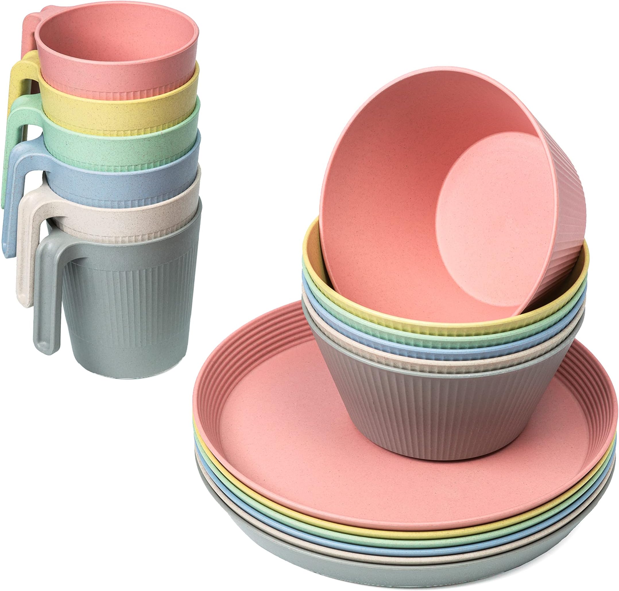 Amazon.com: Klickpick Home Children Plastic Dinnerware Set Of 36 Pieces ...