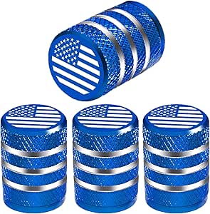 Amazon.com: Blue Valve Stem Covers Aluminum Tire Valve Caps with ...