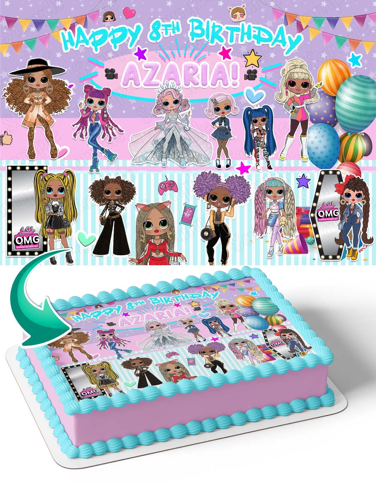 Buy Cakecery OMG Dolls 2022 Edible Cake Image Topper Personalized ...