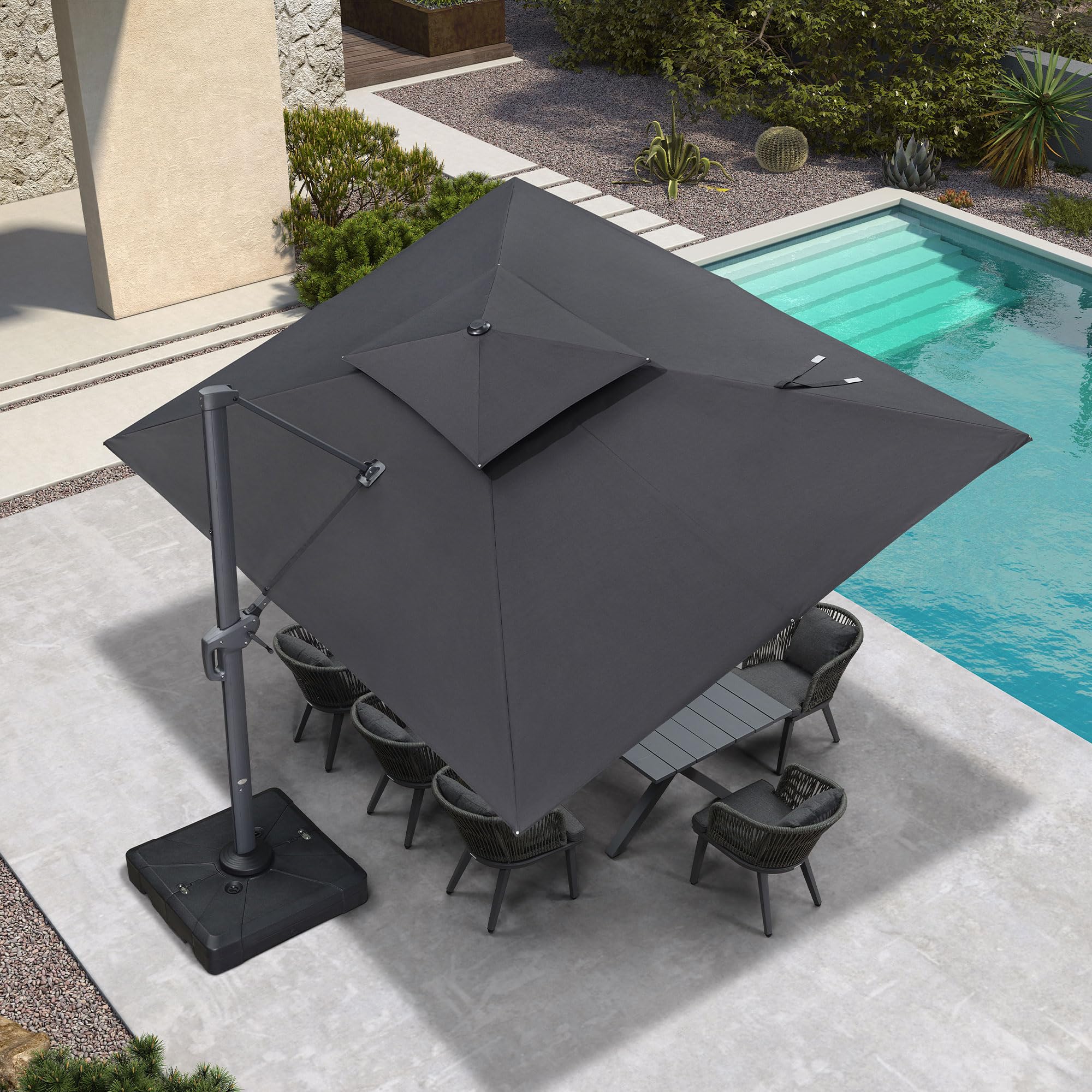 Amazon.com : PURPLE LEAF 10' X 13' Double Top Olefin Cantilever Patio ...