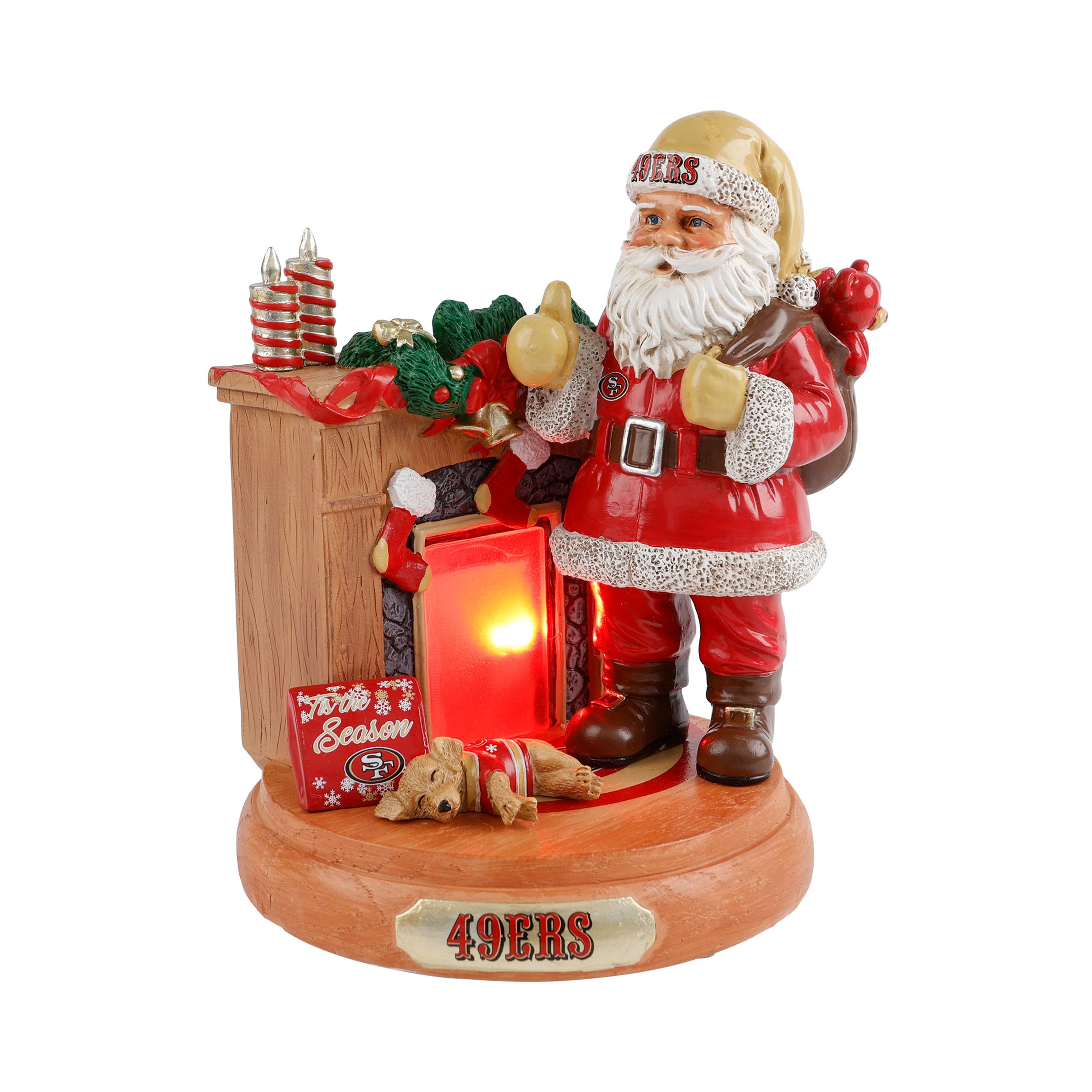 Amazon.com : FOCO San Francisco 49ers NFL Santa Fireplace Figurine ...