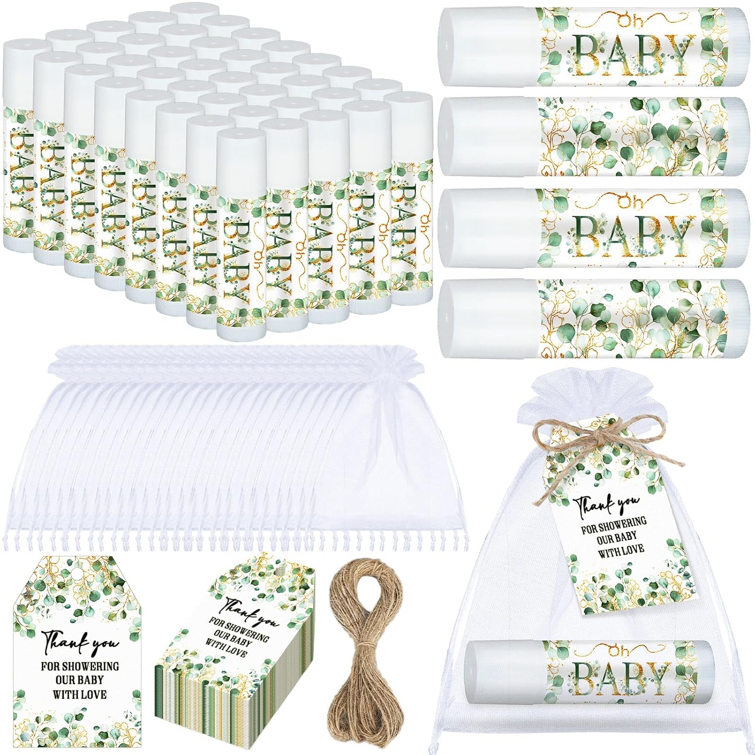Amazon.com : Dunzy 50 Pack Baby Shower Party Gifts Favors Bulk Lip ...