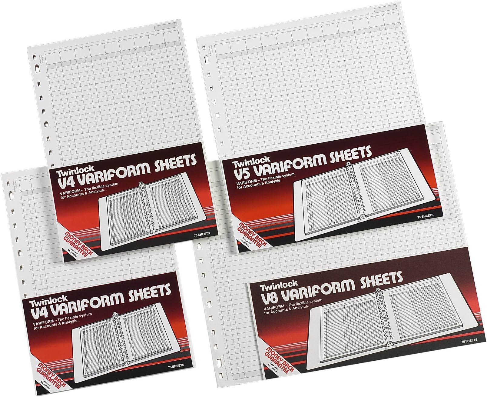 Rexel Twinlock Variform Multi-Ring Binder V8 Cash Refill Sheets Feint ...