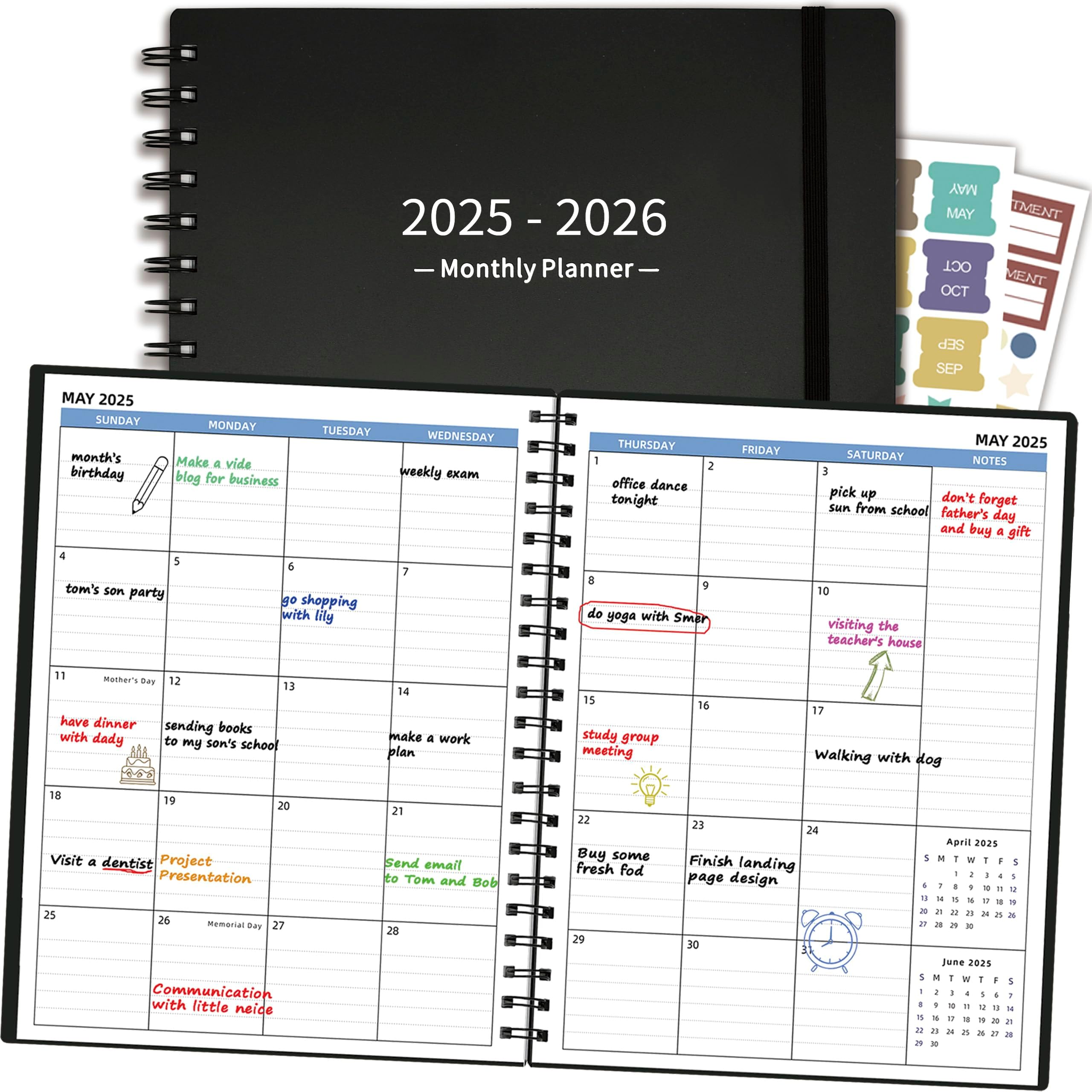 Amazon.com : POPRUN Monthly Planner 2025-2026 Medium Size (6.5'' x 8.5 ...