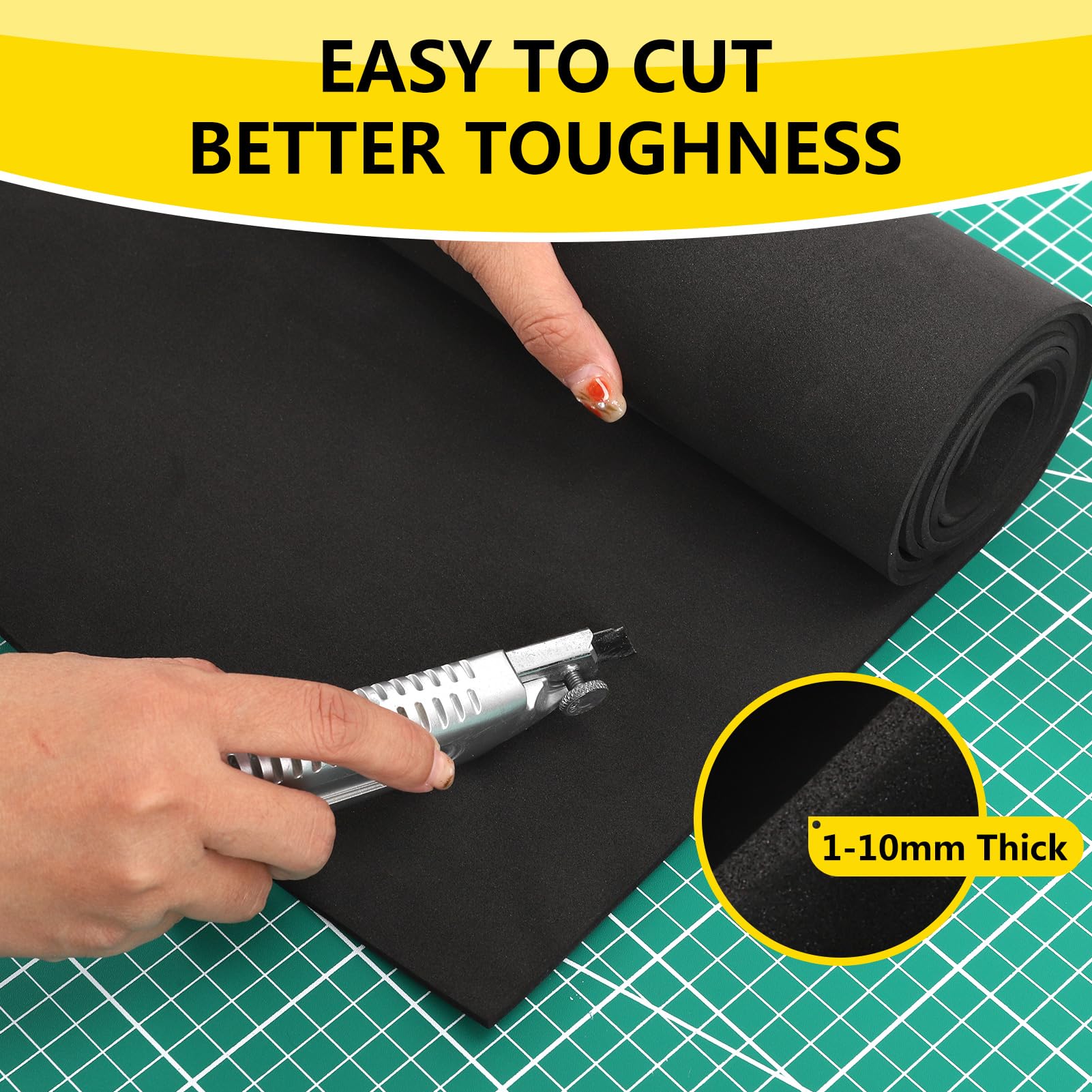 Snapklik.com : Do2ping 2-Pack Black EVA Foam Sheet, 4mm Thick Foam ...