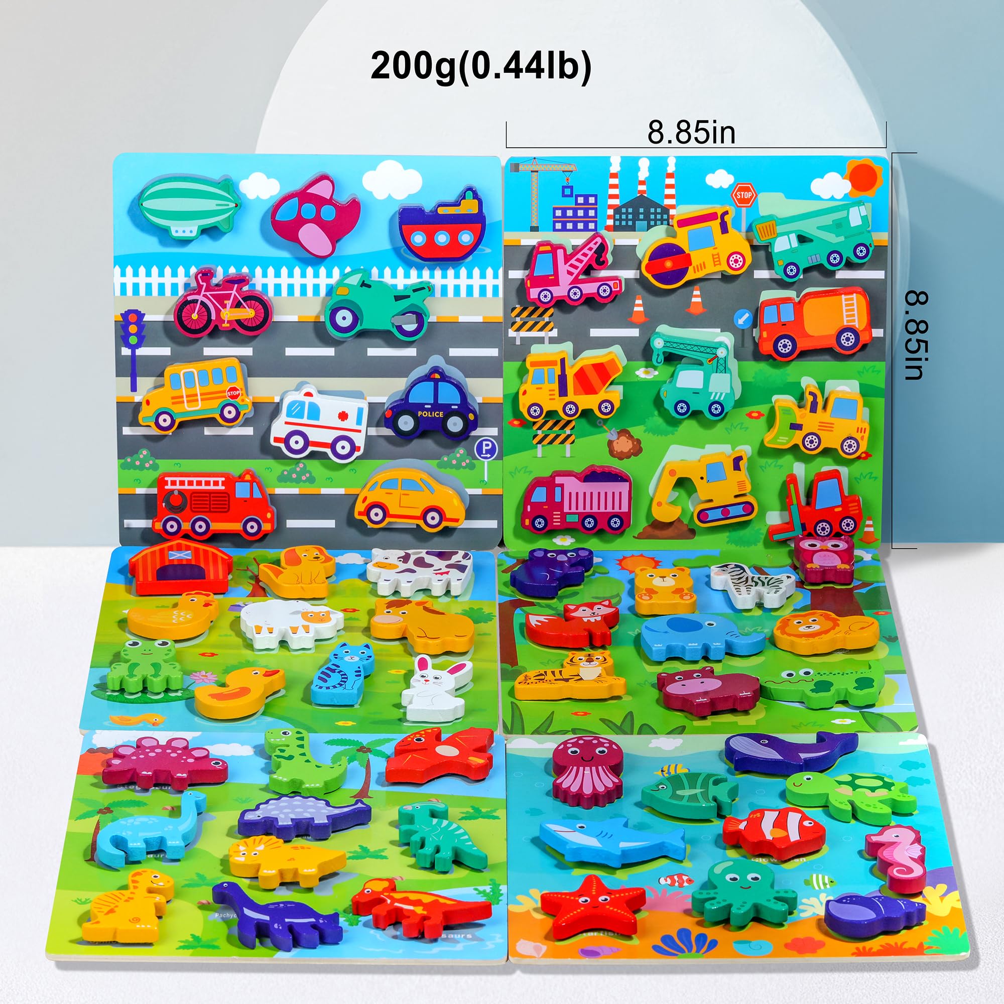 Snapklik.com : Wooden Puzzles For Toddlers Ages 3+, 10PCS Farm Animals ...