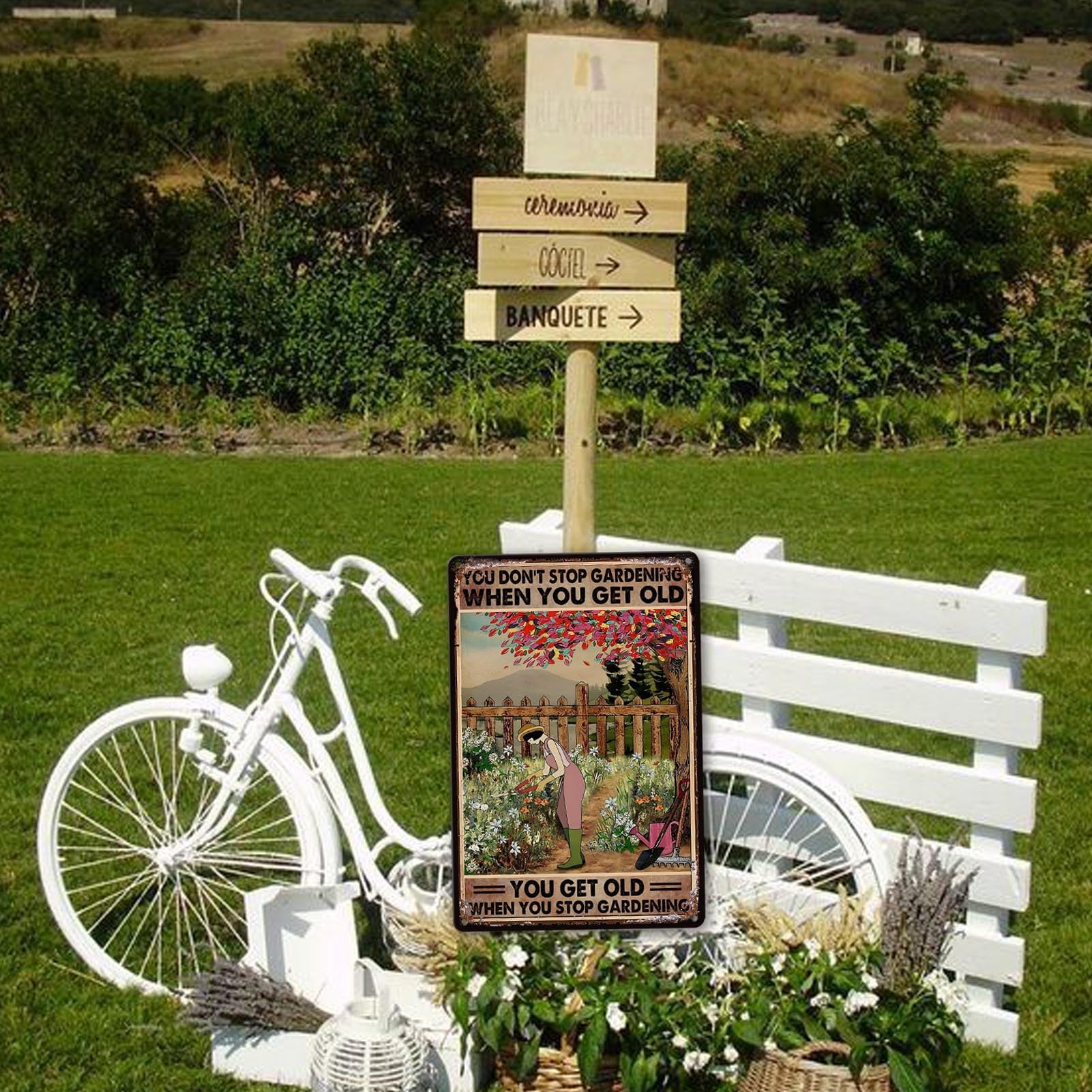 Old Fashioned Garden Signs Small Traditional Push In Garden Sign