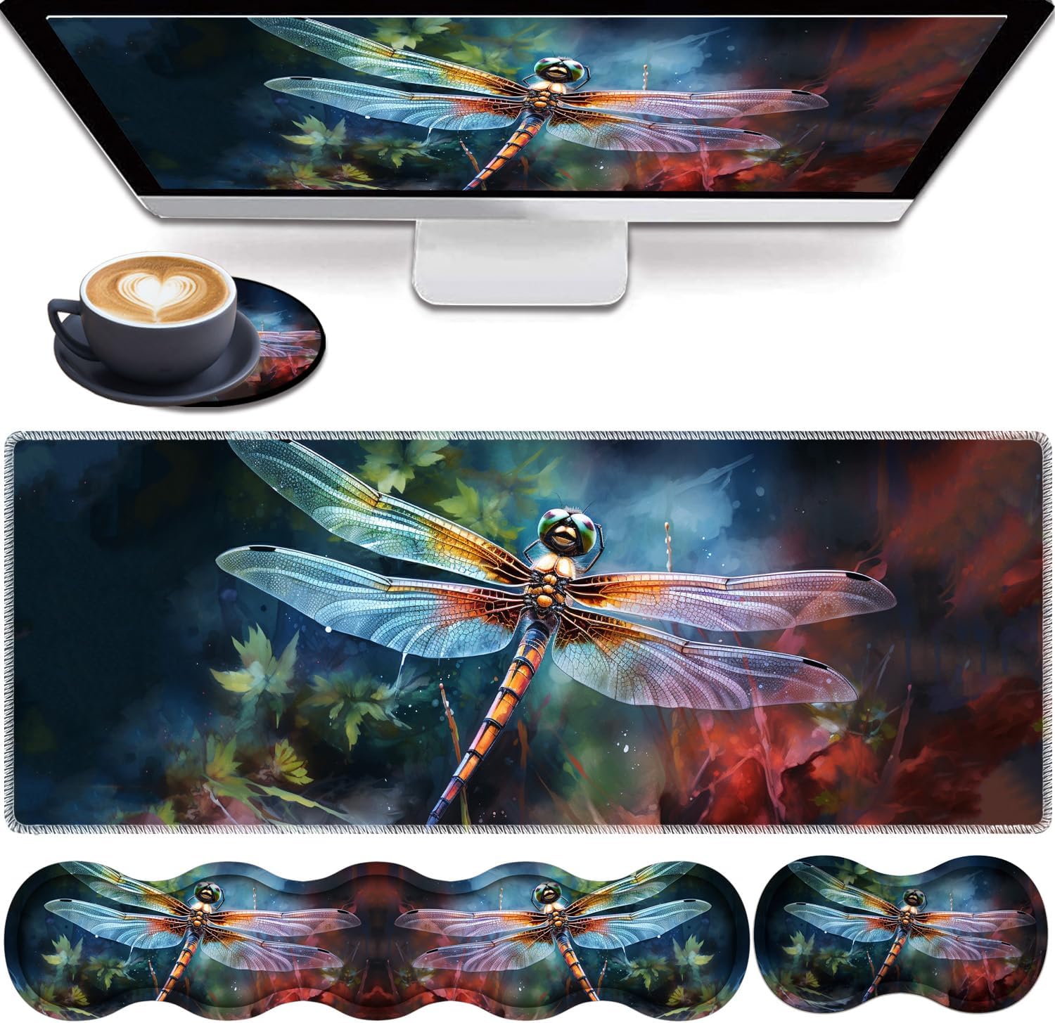 Amazon.com: 4 in 1 Mouse Pad Combo, Large Gaming Mouse Pad + Keyboard ...