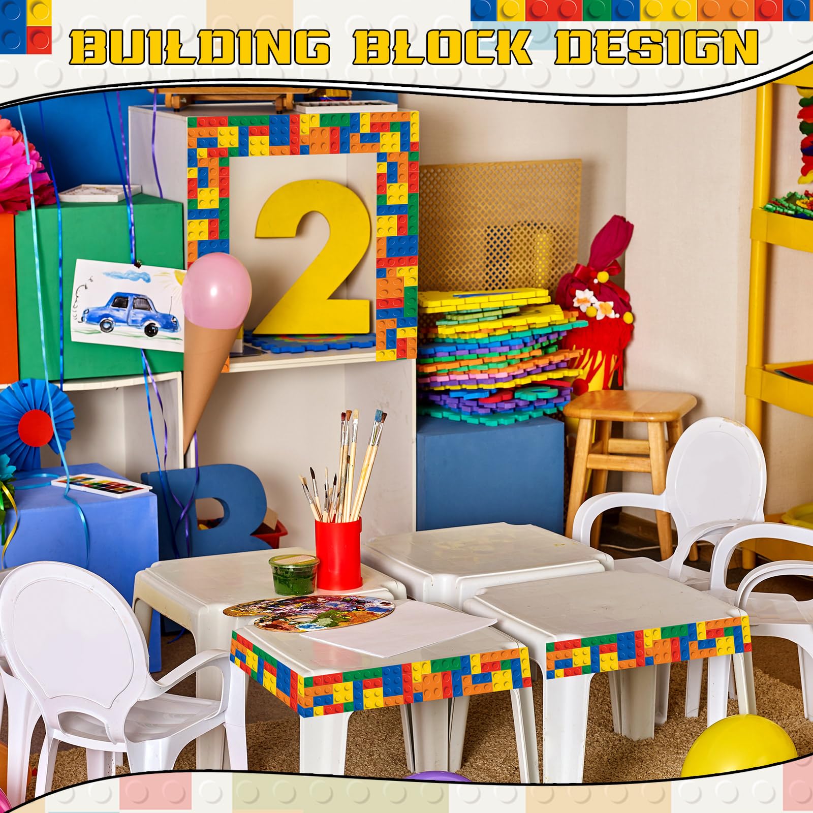 Snapklik.com : 1roll 65.6 Feet Building Block Bulletin Board Borders ...