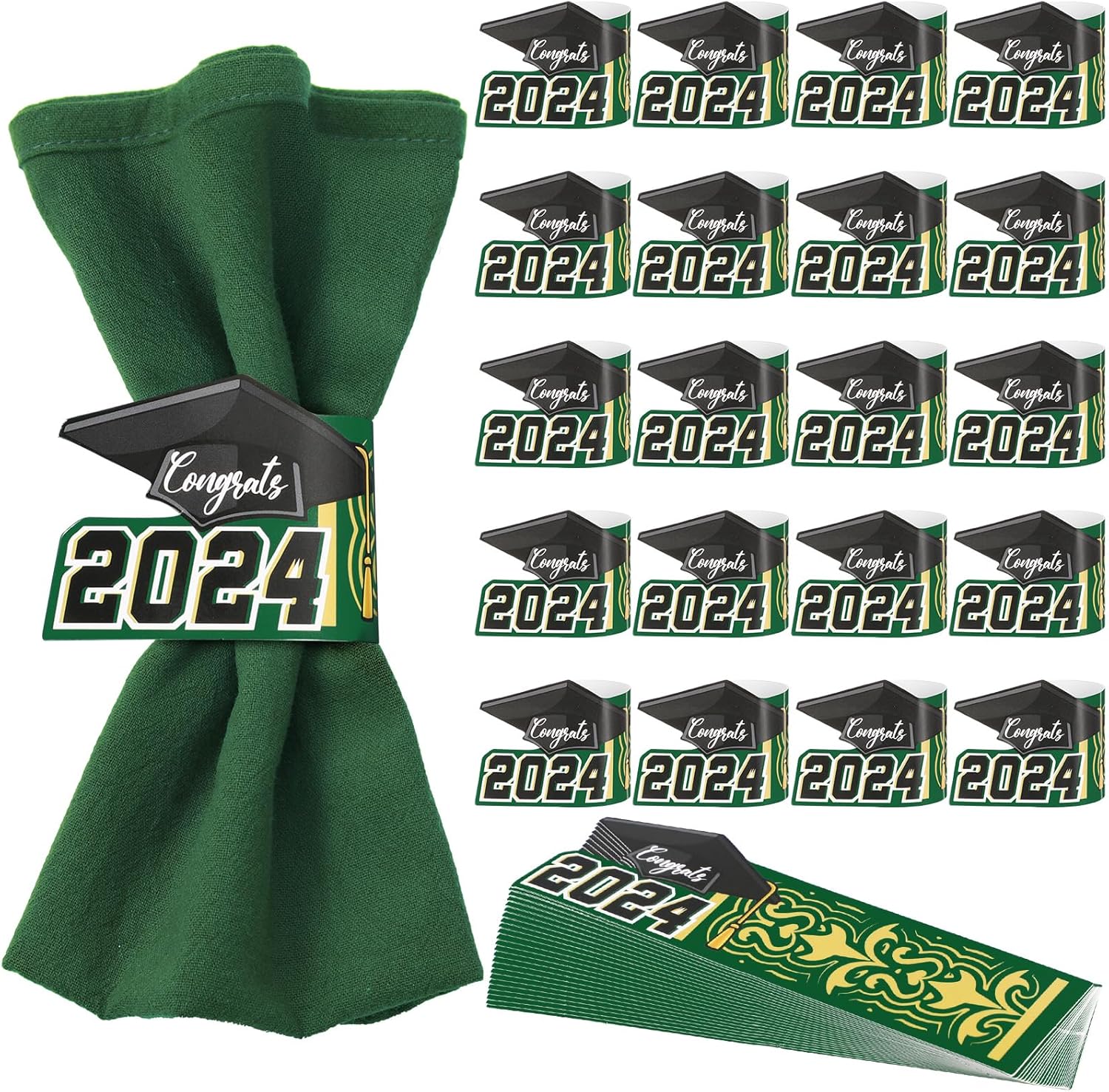 Amazon.com: Fuutreo 50 Pcs Graduation Party Paper Napkin Holder 2024 ...