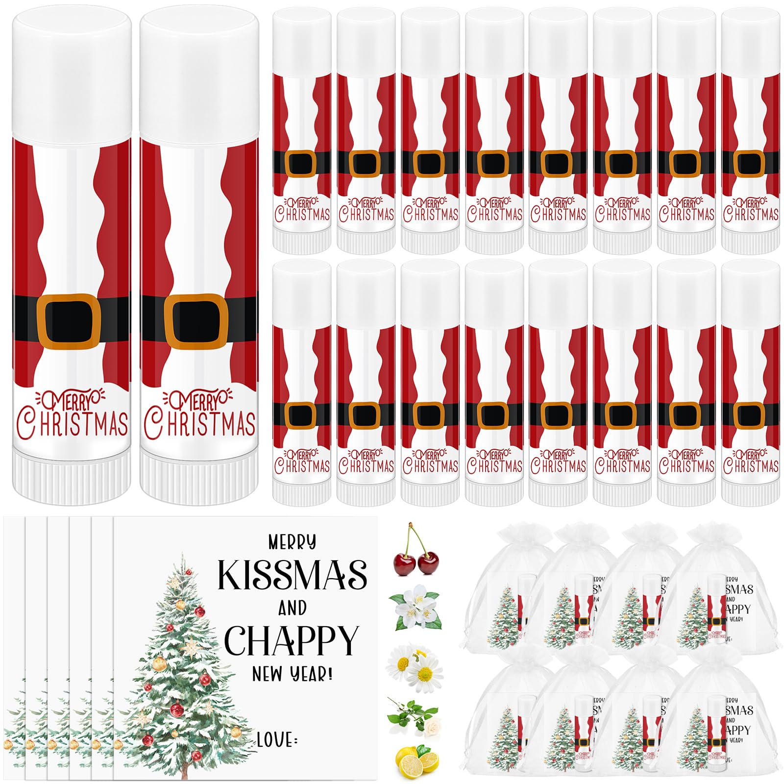 Amazon.com : Swiffen 25 Sets Christmas Lip Balm Bulk Kids Lip Balm ...