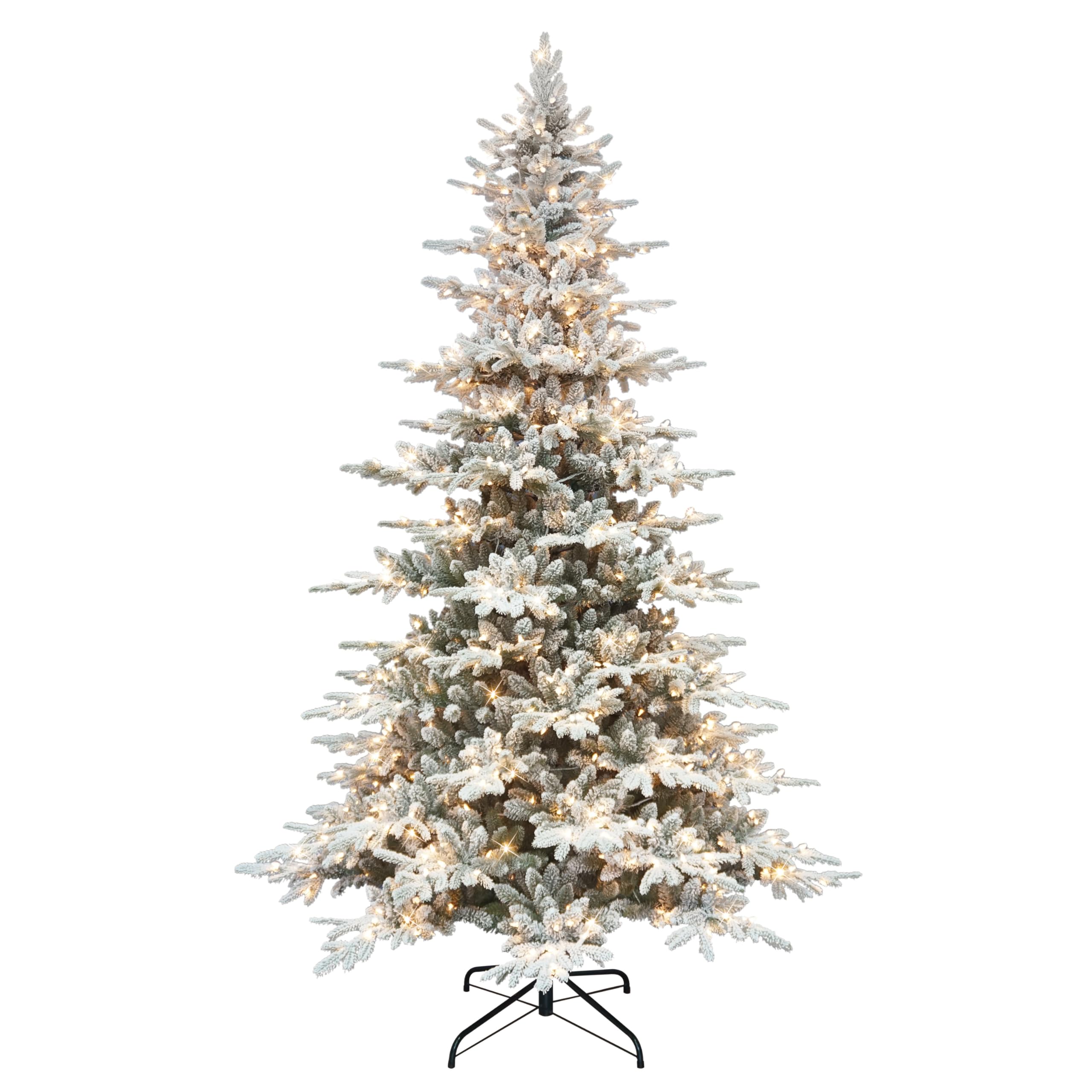 Amazon.com: 9 ft Pre-lit Flocked Utah Fir Tree, 3077 PE/PVC Tips, 800 ...