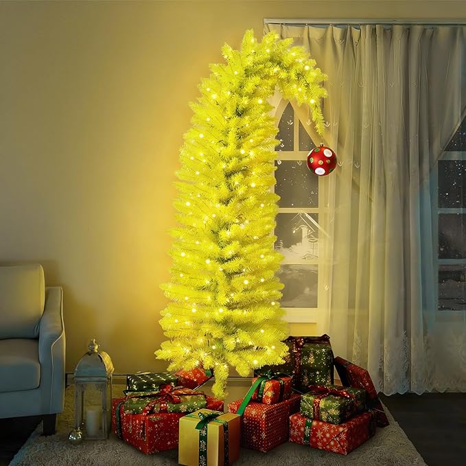 Amazon.com: 6FT Pre-lit Christmas Tree with Lights - Bendable Whimsical ...