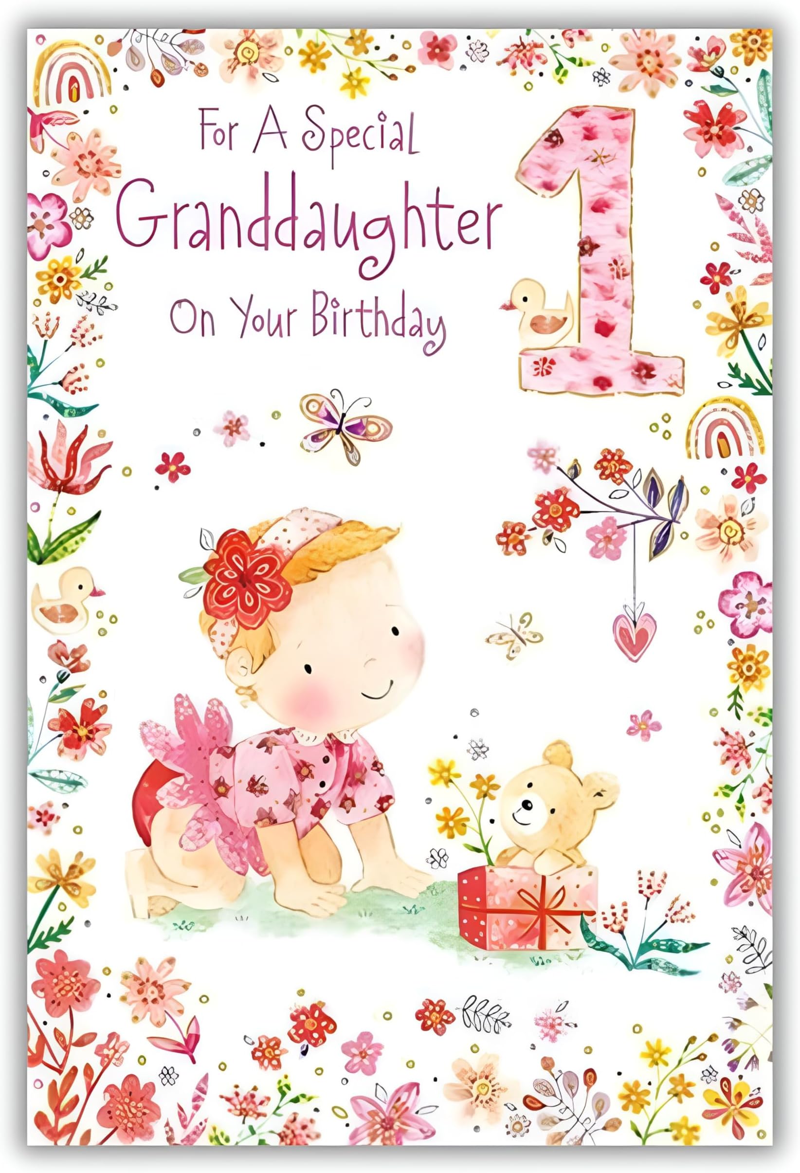 Paper Rose Special Granddaughter 1st Birthday Card - Age 1 - Baby Girl ...