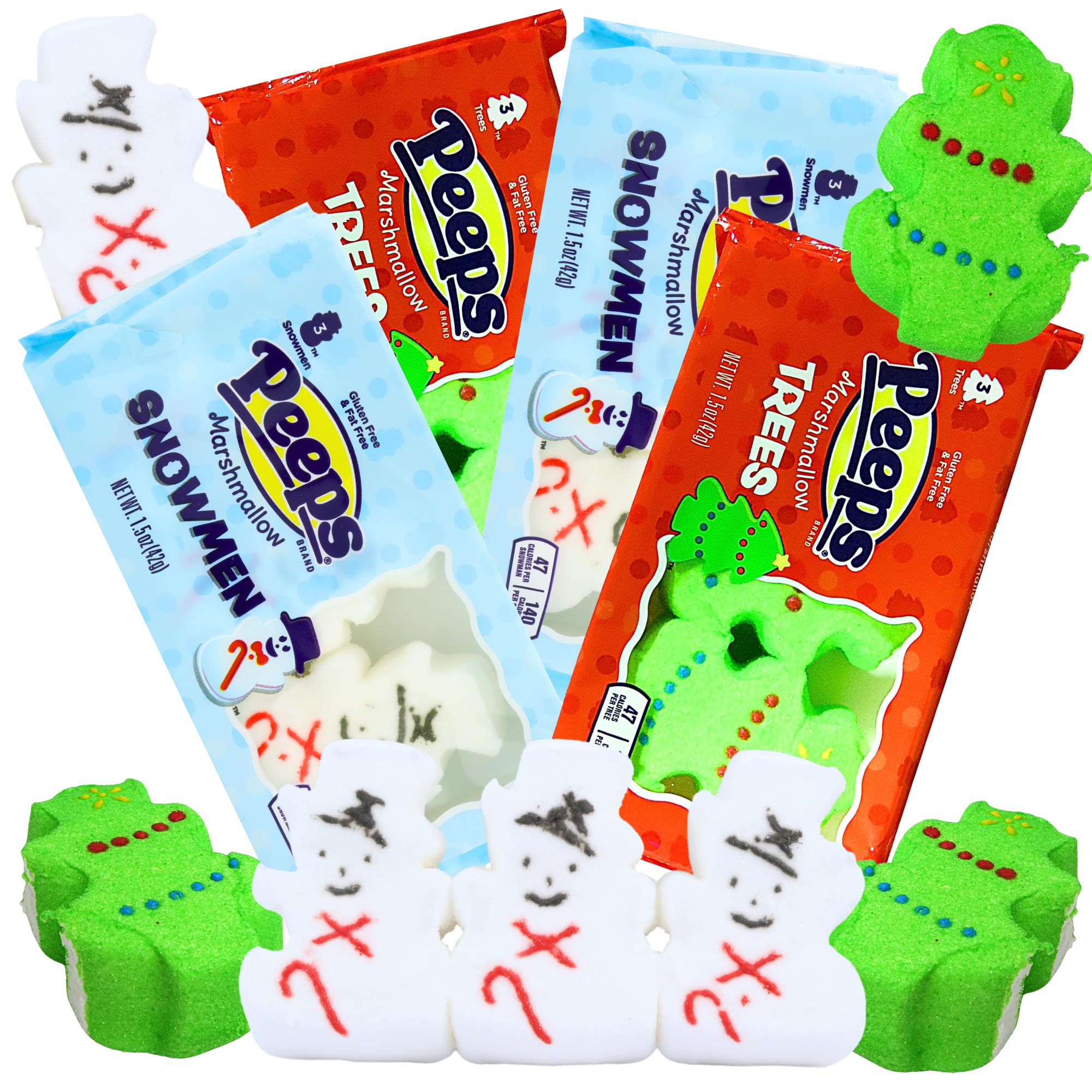Amazon.com : Christmas Peeps Marshmallows, Trees and Snowmen, Holiday ...