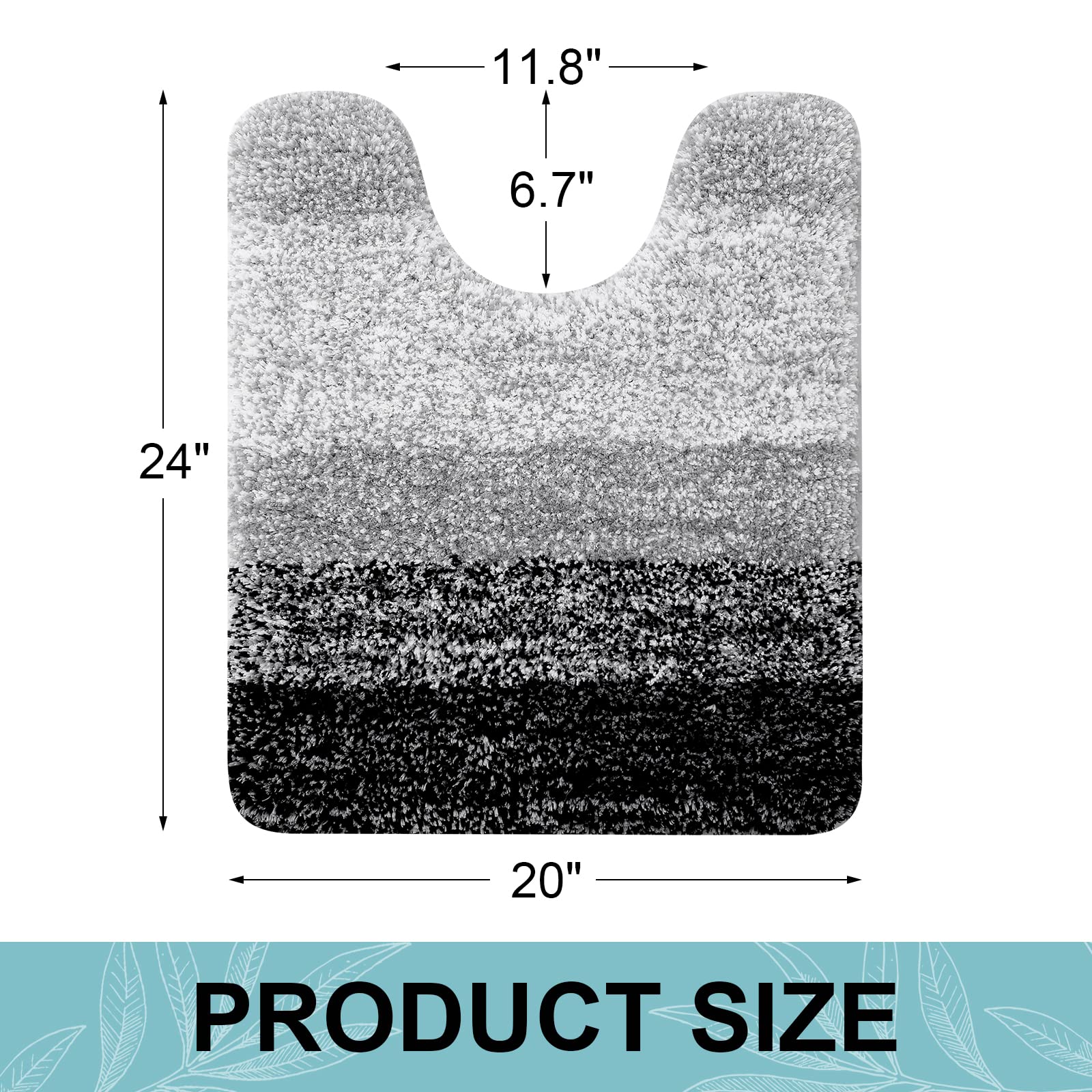 Arotive Microfiber Toilet Rugs U-Shaped, Shaggy Soft and Absorbent ...