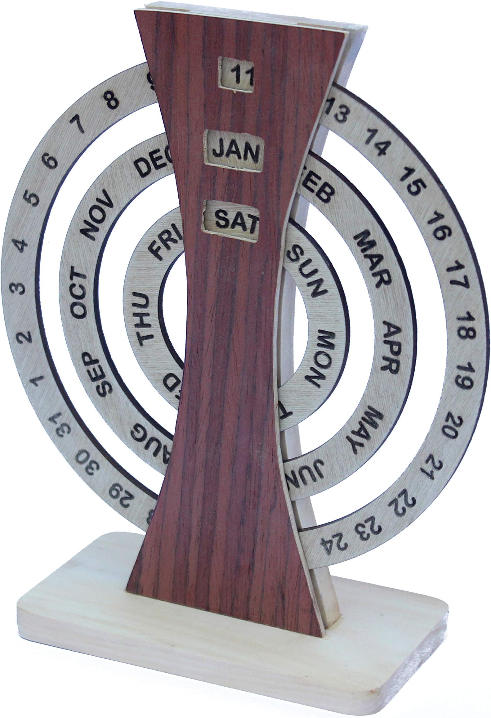 IVEI Rotating Perpetual Calendar/Wooden Forever Calendar/Never Ending ...