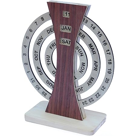 IVEI Rotating Perpetual Calendar/Wooden Forever Calendar/Never Ending ...