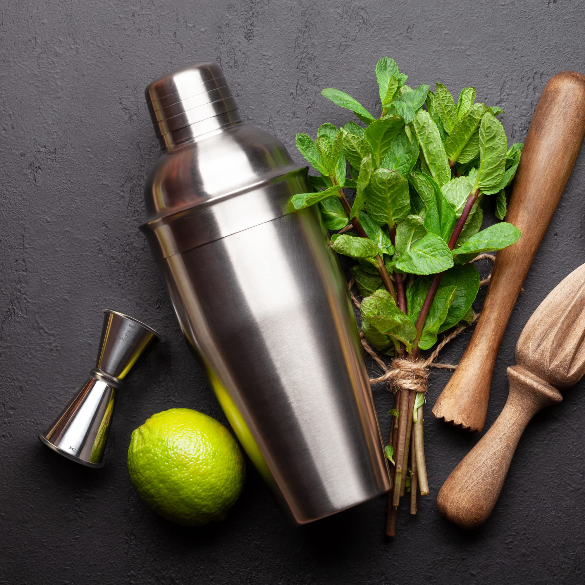 Snapklik.com : Cocktail Shaker Set Stainless Steel Martini Shaker Set ...