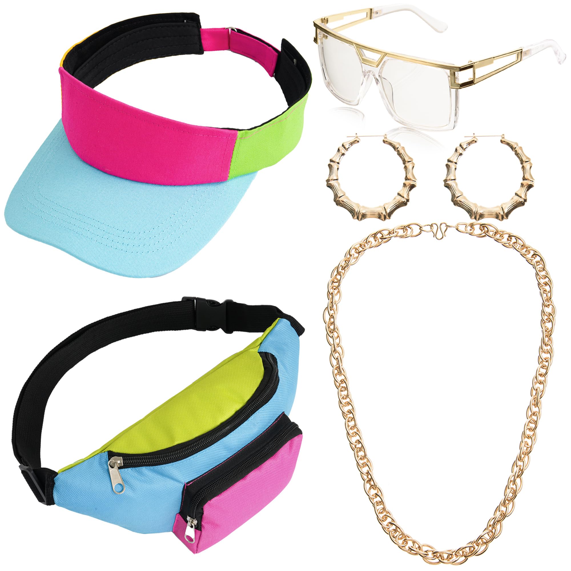 Amazon.com | YAROMO Hip Hop Costume for Women, 80s 90s Outfit Neon ...
