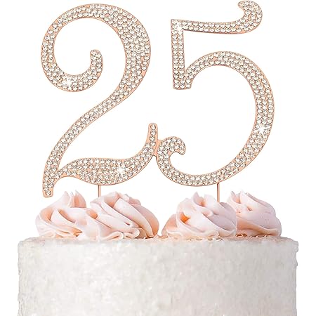 Amazon.com: Hatcher lee Bling Crystal Sweet 25 Birthday Cake Topper ...