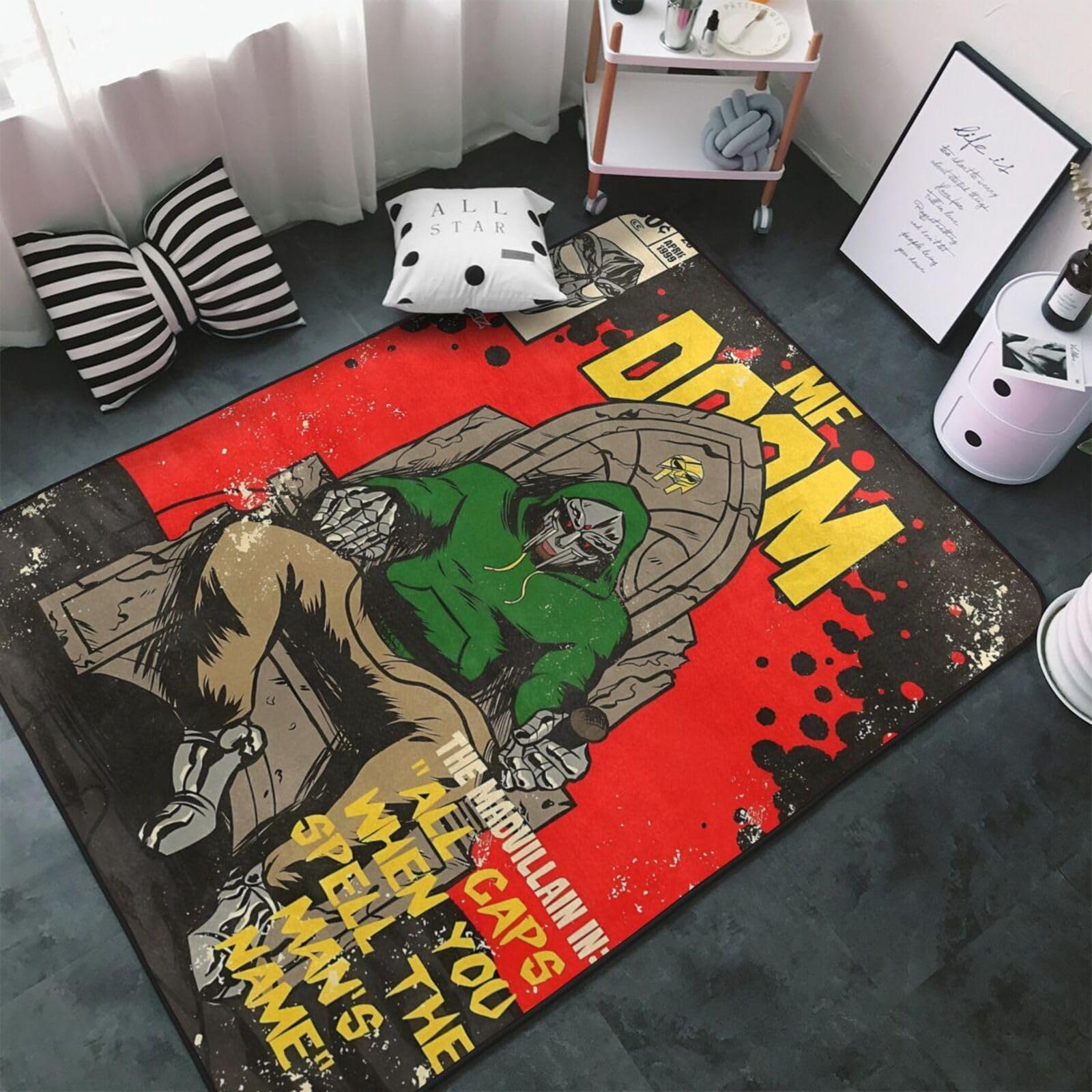 Amazon.com: QANCOSI MF Rapper Doom Area Rugs Anti-Slip Ultra Soft Floor ...