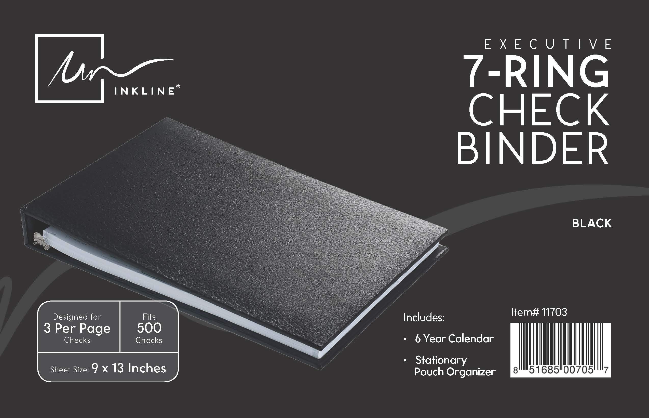Snapklik.com : Executive 7 Ring Check Binder, 500 Check Capacity, For ...