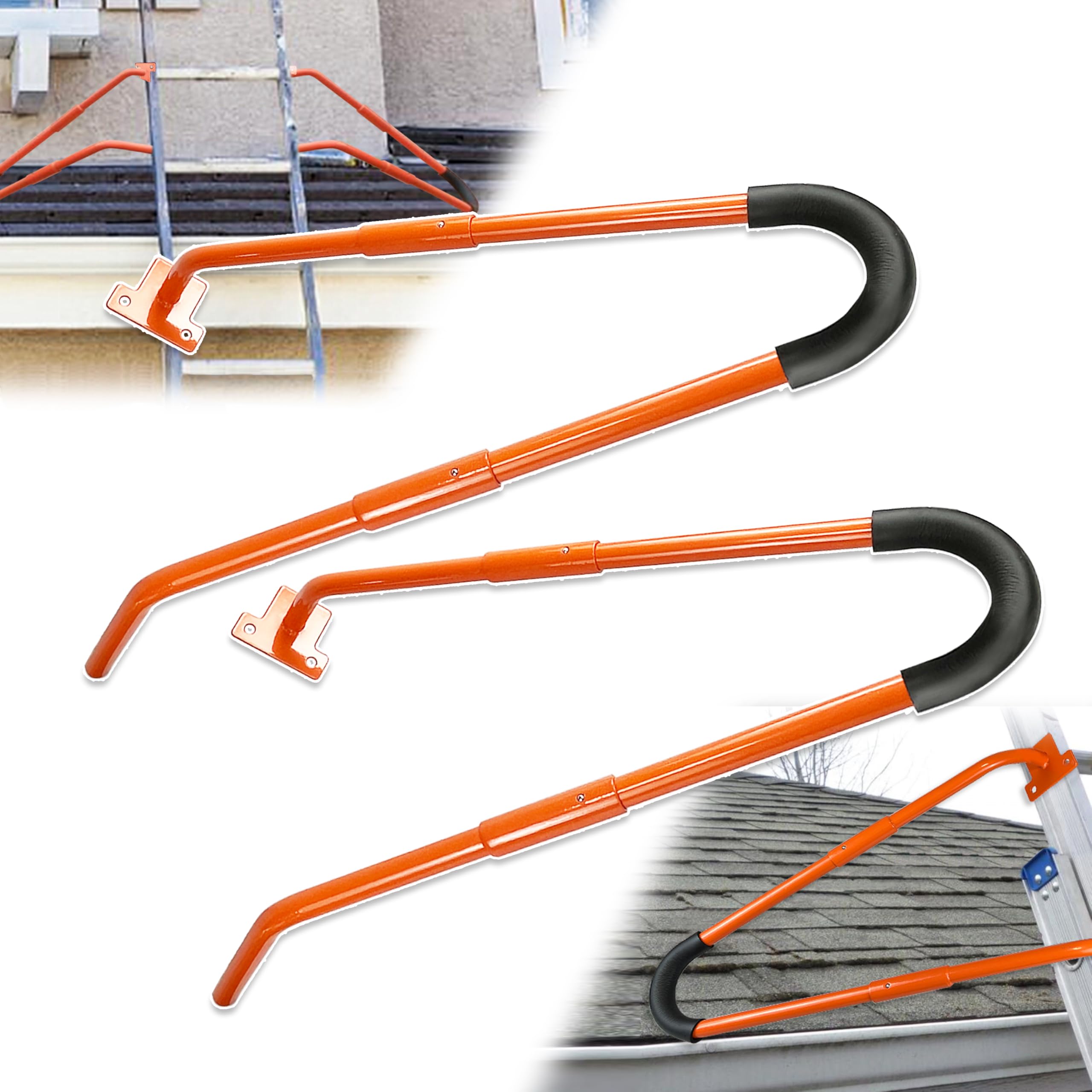 Vonlx 1 Pair Ladder Stabilizer Standoff Brackets with Foam Elbows and ...