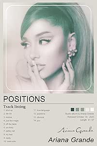 Amazon.com: Ariana Singer Grande Positions Music Album Cover Poster ...