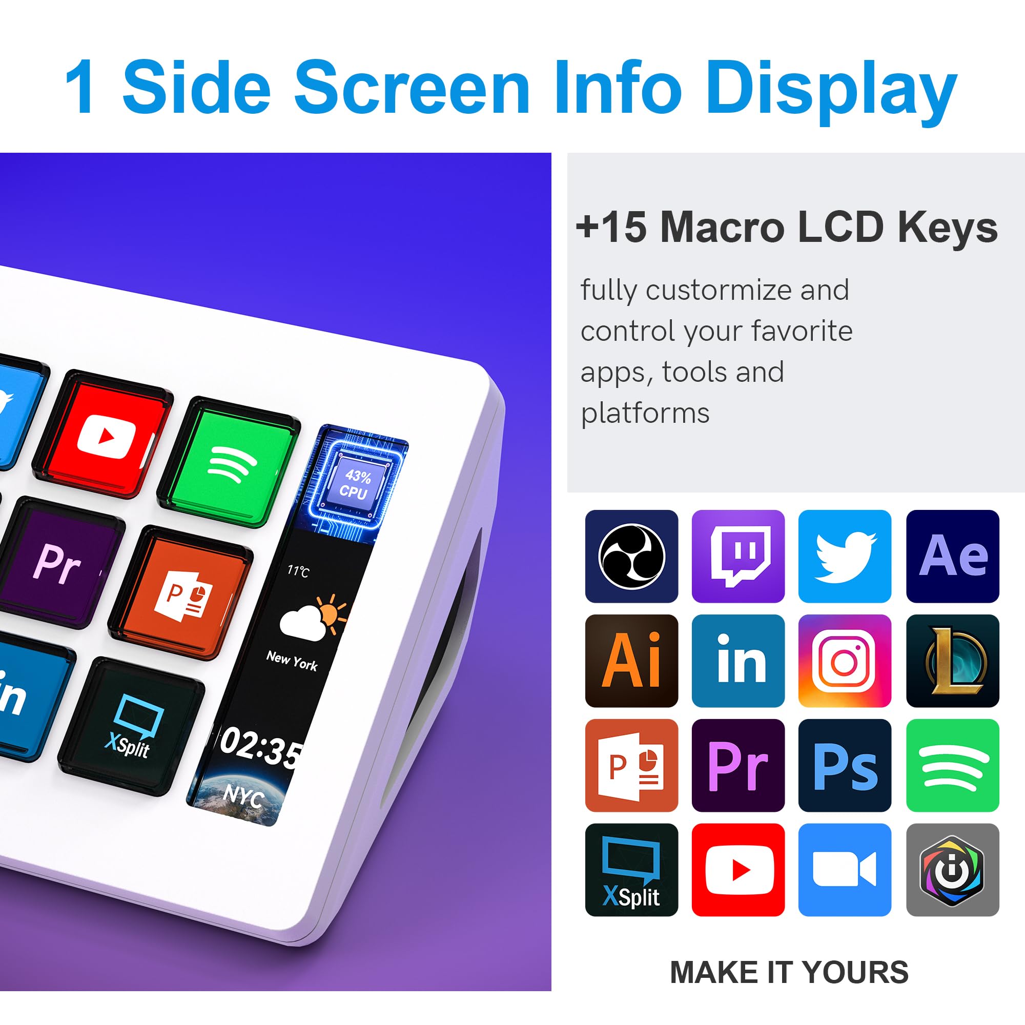 Snapklik.com : D15 Stream Controller, Production Console For Livestream Audio Video Design, 15 ...