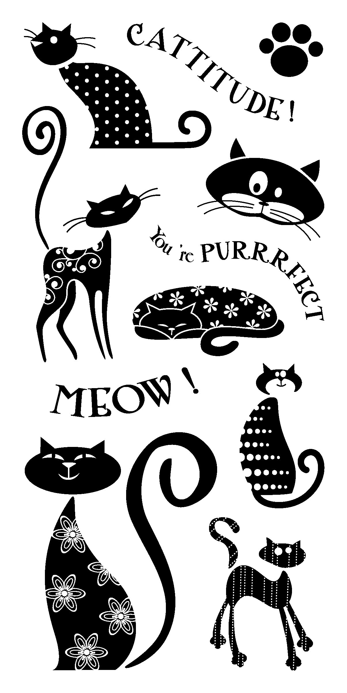 Amazon.com: Inkadinkado Clear Cat Stamp Set for Scrapbooking and Card ...