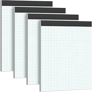 Amazon.com : AILZFEI Graph Paper 8.5 x 11 Grid Paper Pad Quad Ruled, 4 ...