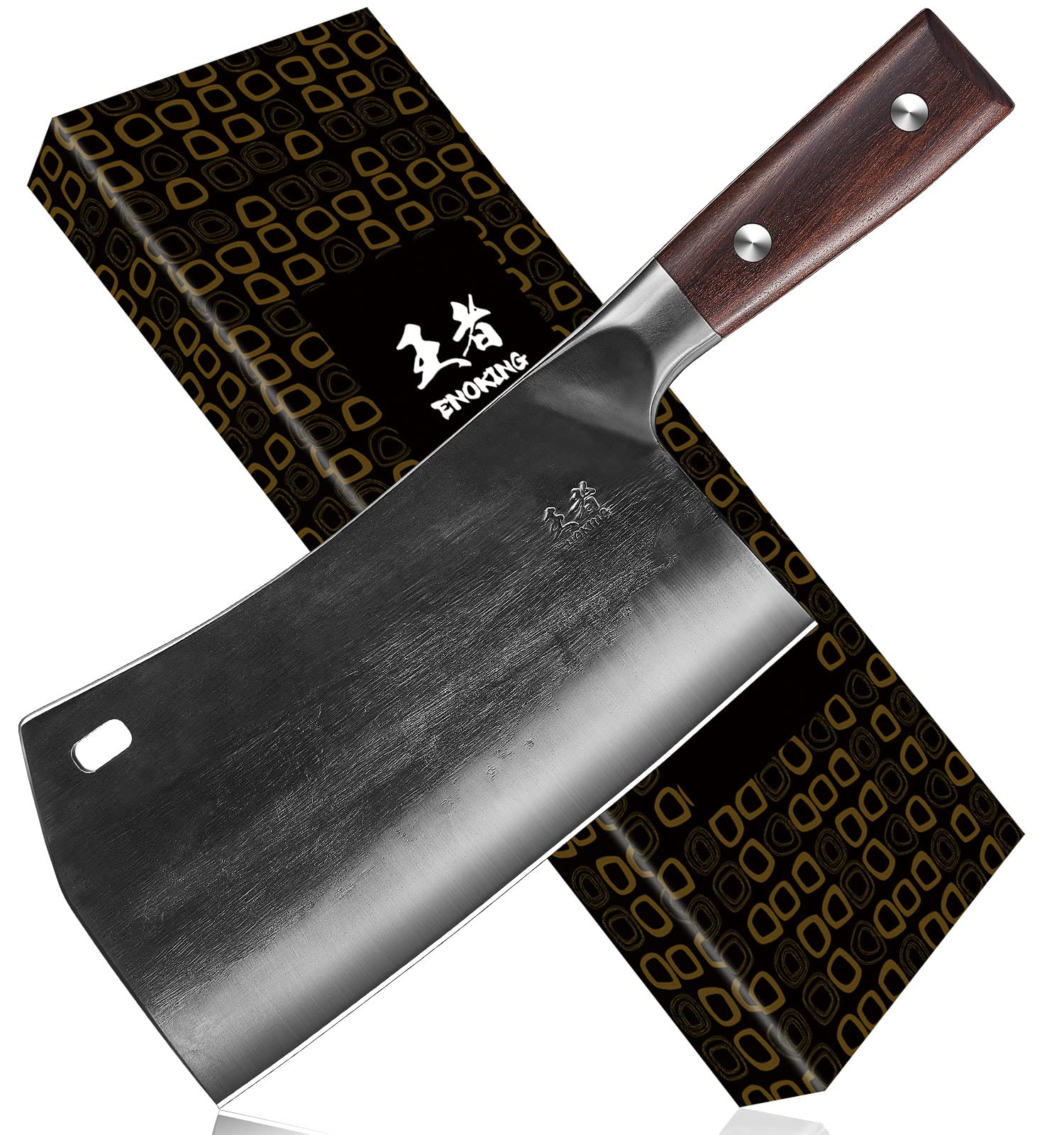 Buy ENOKING Cleaver , 7.5 Inch Hand Forged Meat Cleaver Heavy Duty ...