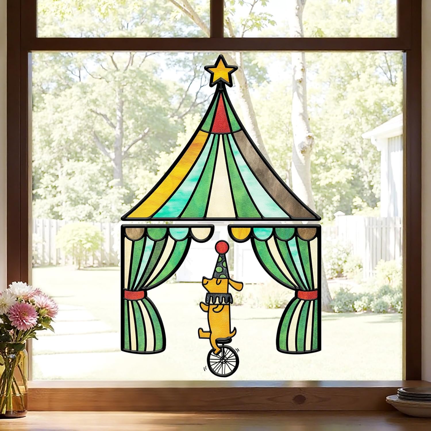 Amazon.com: ADD.HERES Window Stickers, ‌Stained Glass Window Privacy ...