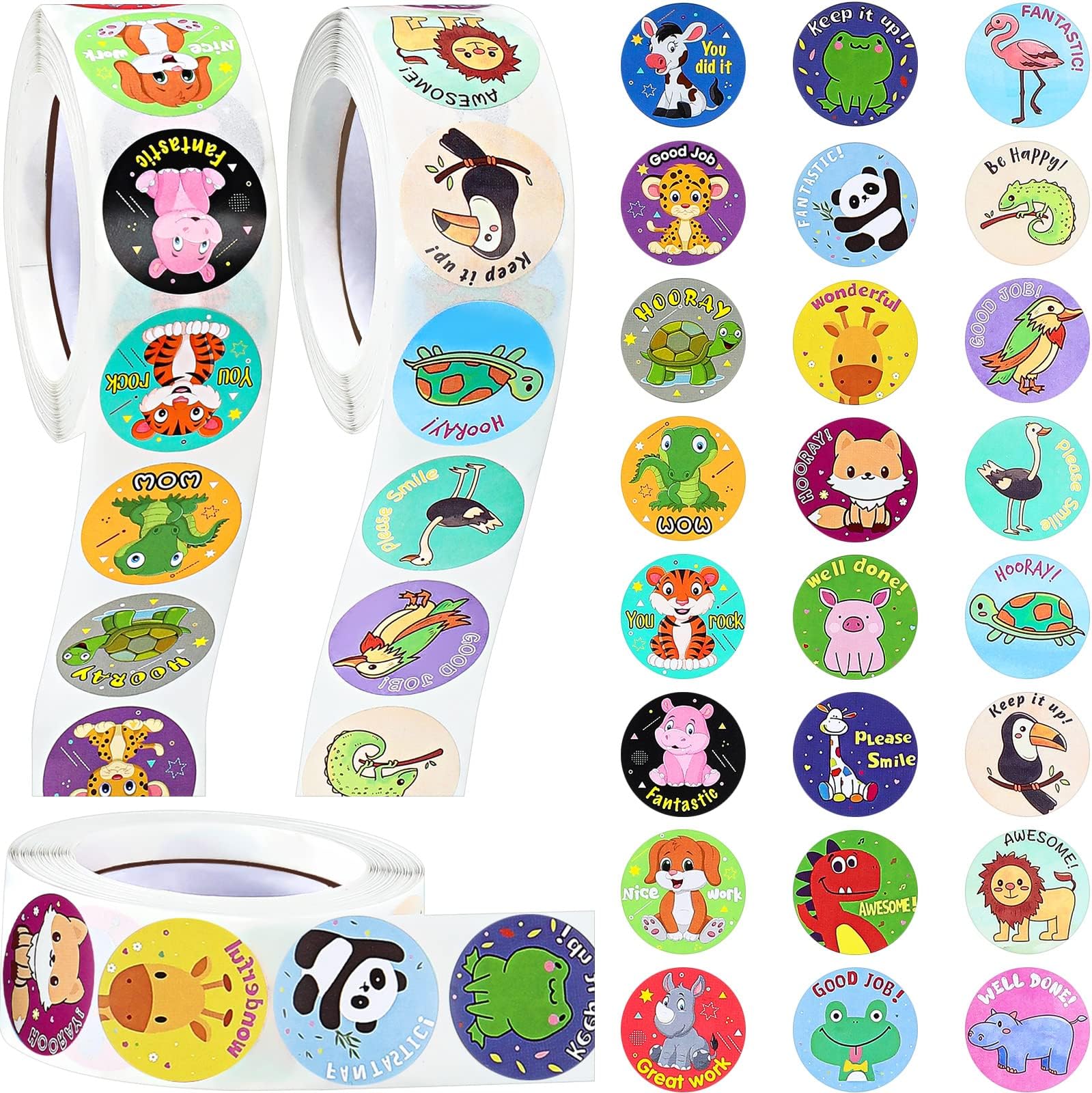 Amazon.com : Outus 3 Rolls Motivational Stickers for Kids, 1500 Pcs ...