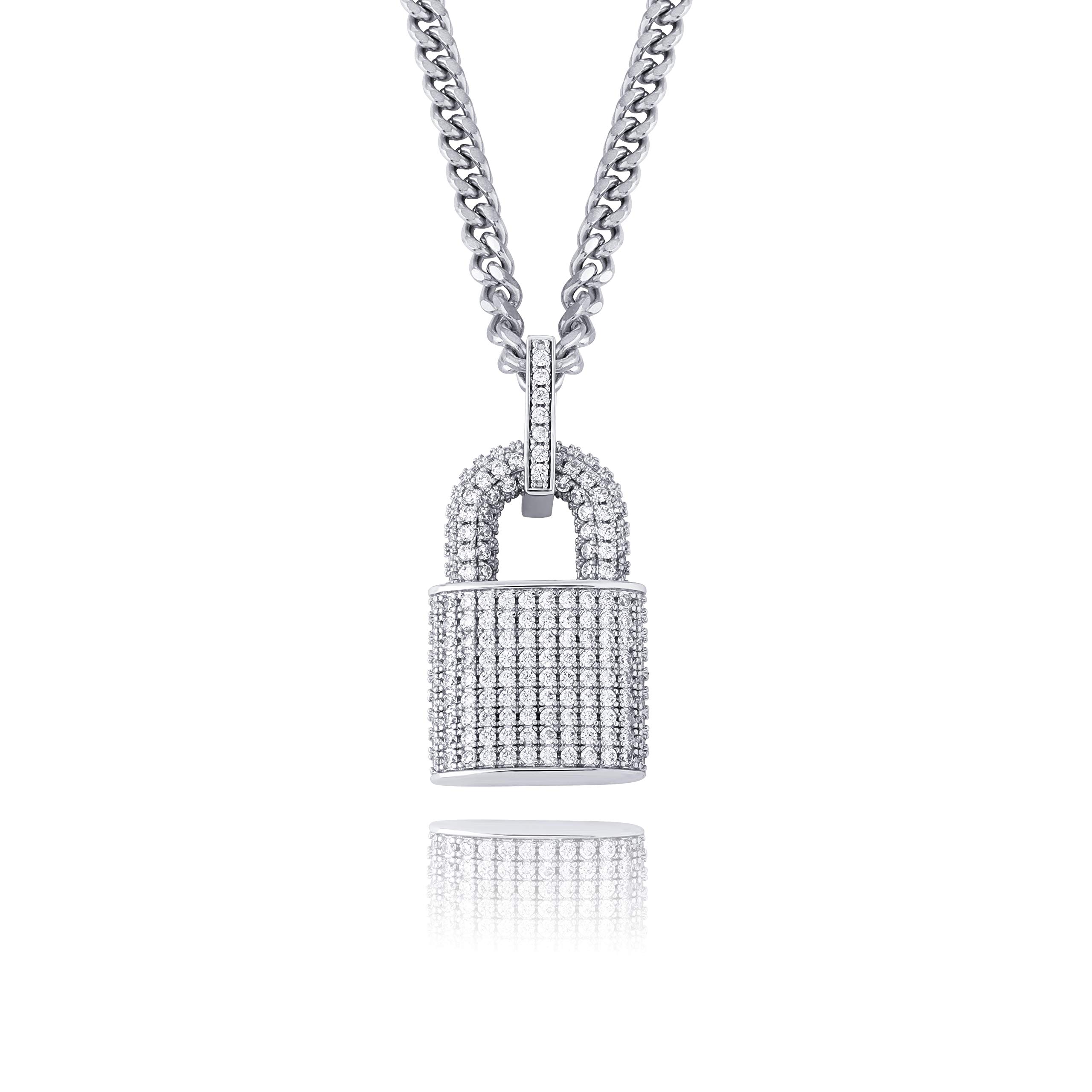 Snapklik.com : TOPGRILLZ 14K Gold Plated Iced Out Lock Pendant Necklace ...