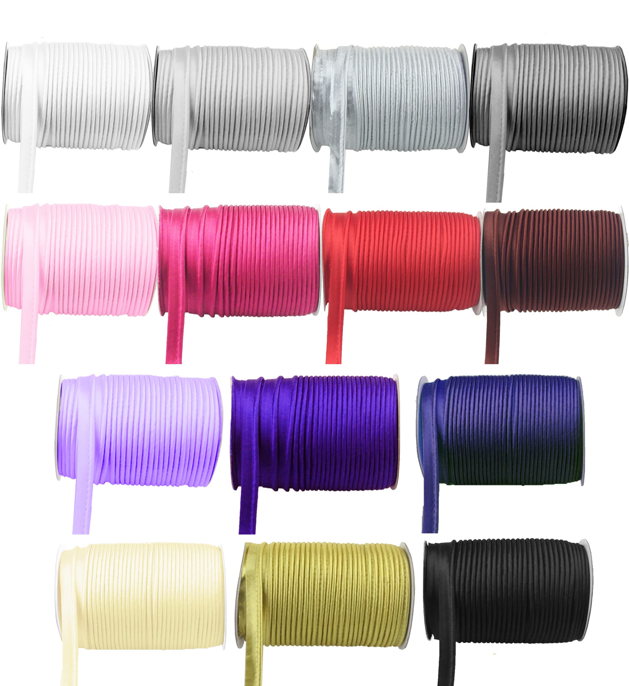 Amazon.com: 1/8 inch 3mm Cord-Edge Piping Satin Trim, Lip Cord Piping ...