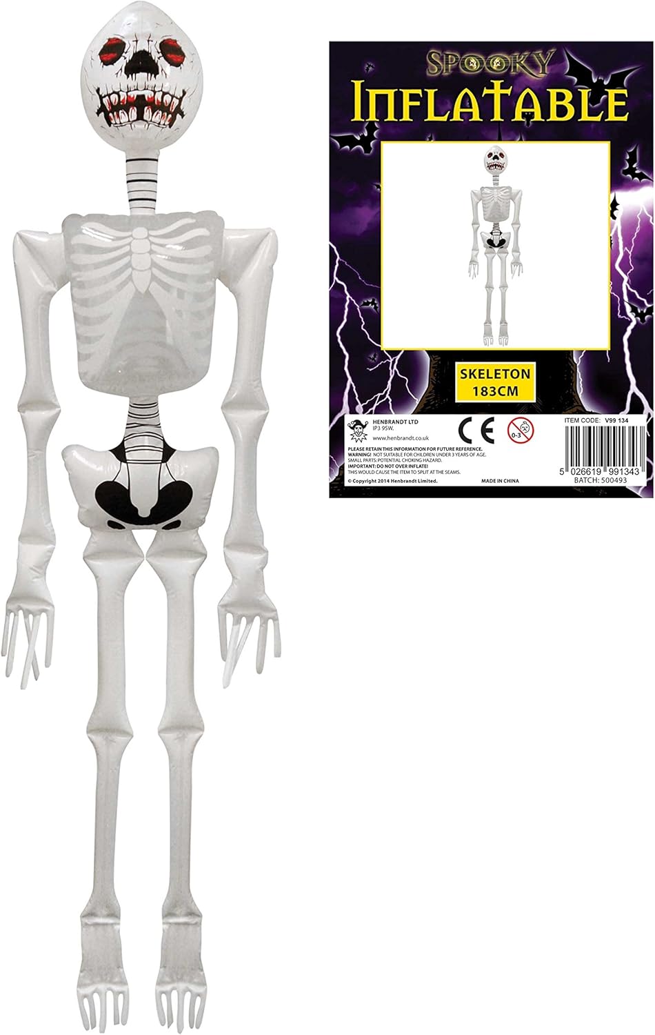 Amazon.com: Halloween Spooky Horror Skeleton Inflatable Decoration ...