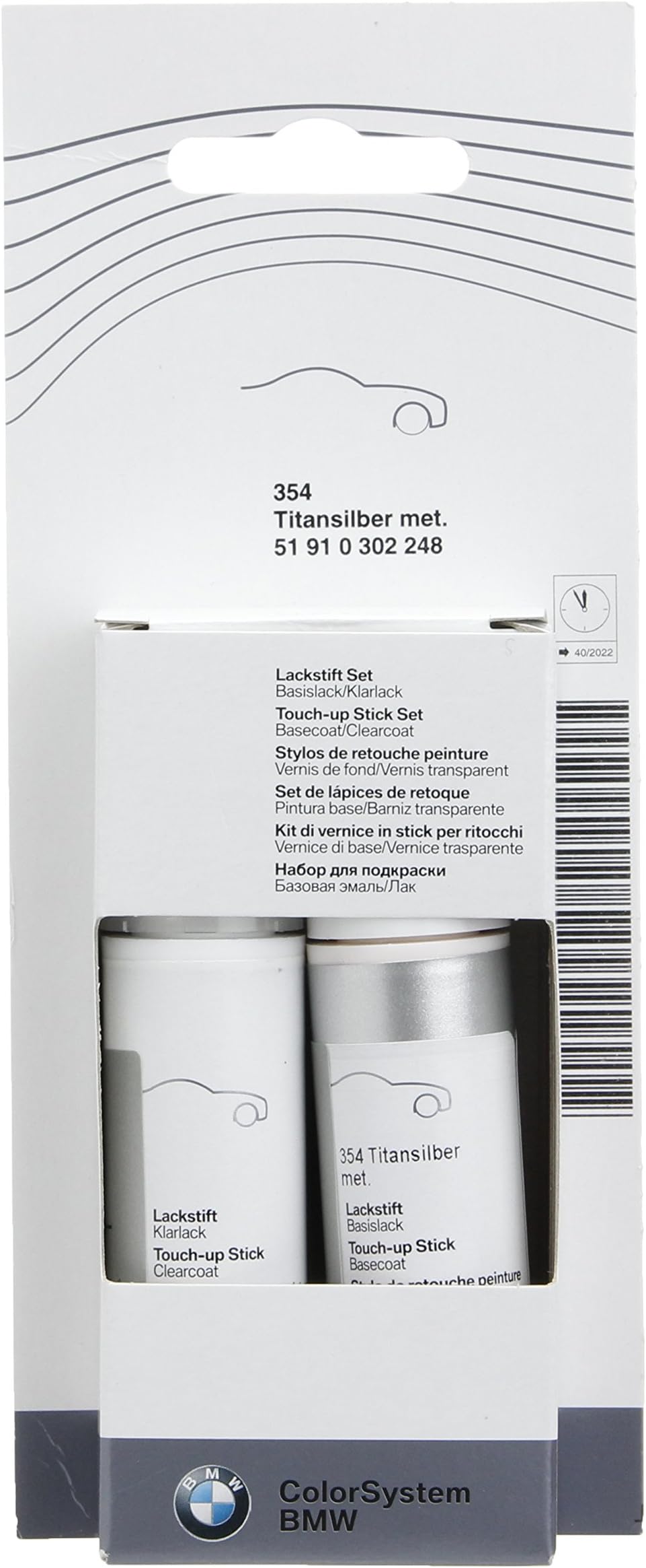 Original BMW Lackstift-Set Zweischicht Mineralweiss met. - A96 2x12ml ...