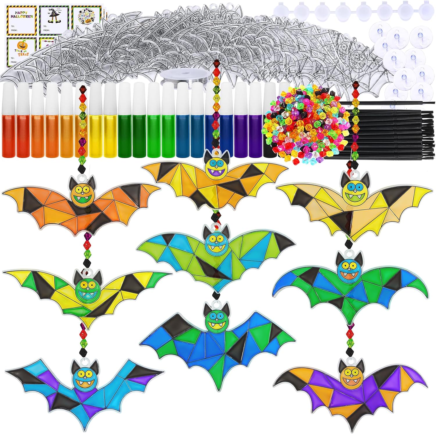 Amazon.com: Winlyn 27 Sets Halloween Craft Kits Halloween Bat ...