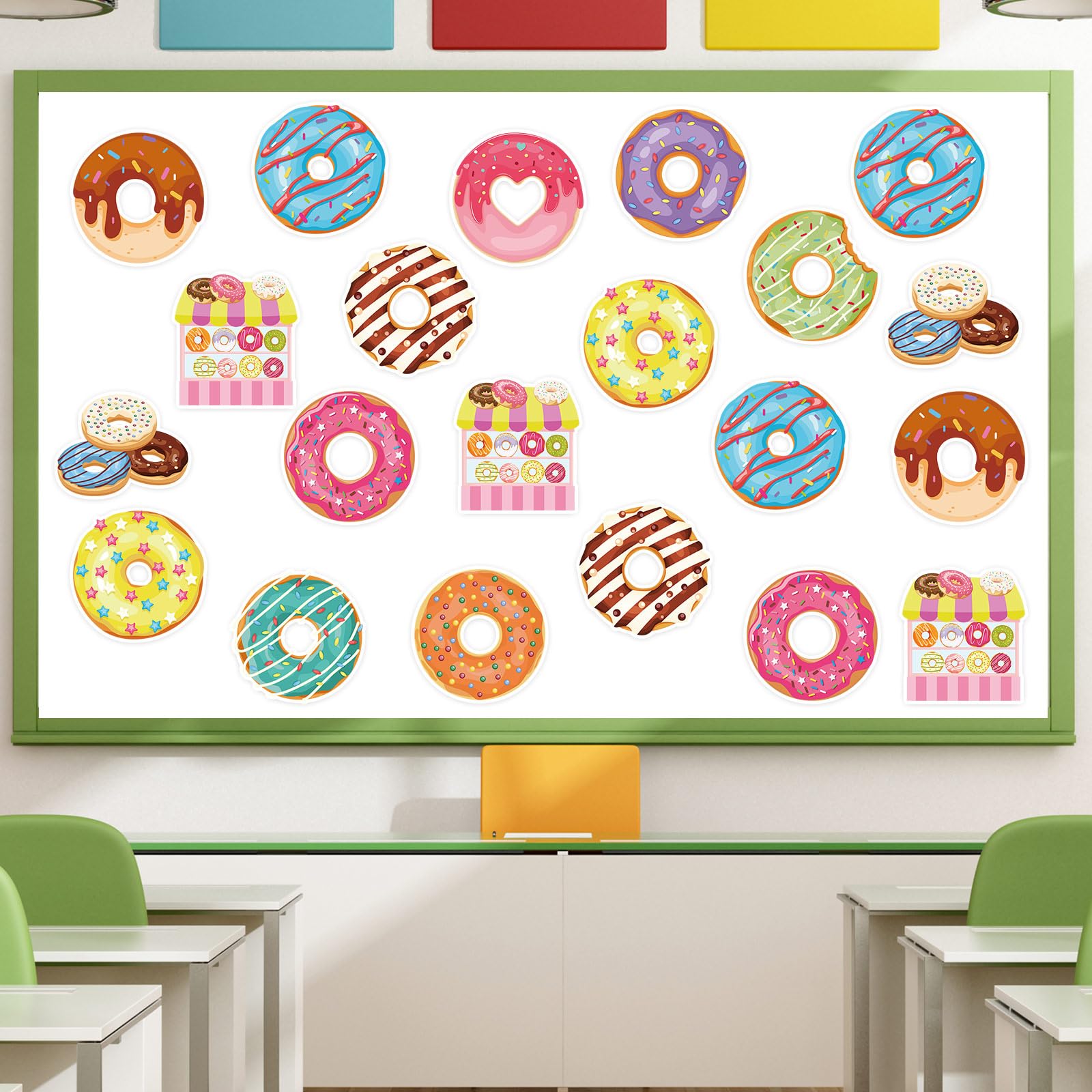 Snapklik.com : 60 Pcs Donut Decorations Donut Bulletin Board Sweet ...