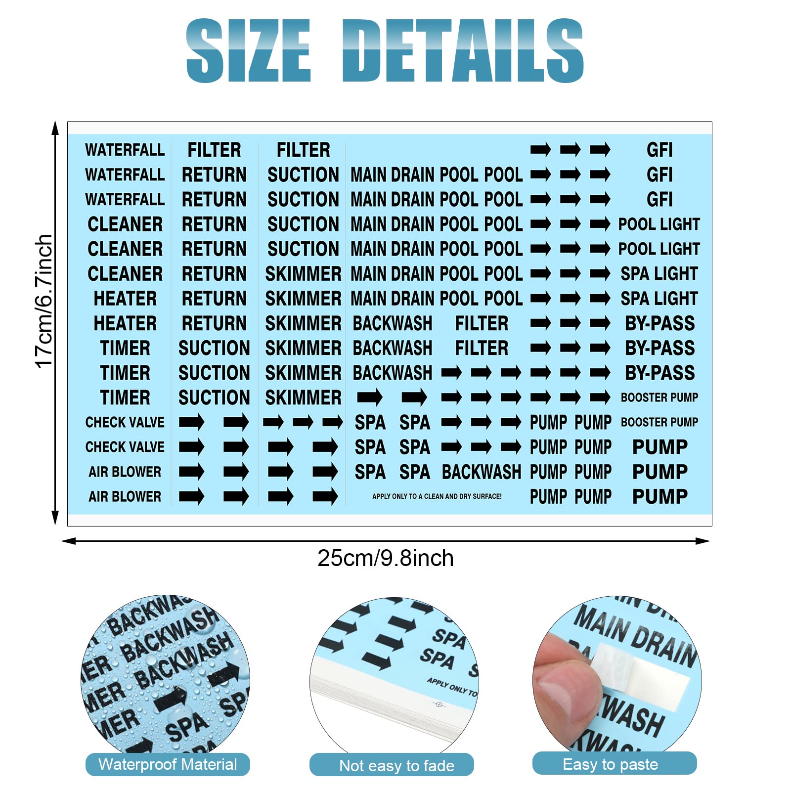 Snapklik.com : Jutom 2500 Pcs Pool Equipment Identification Labels ...