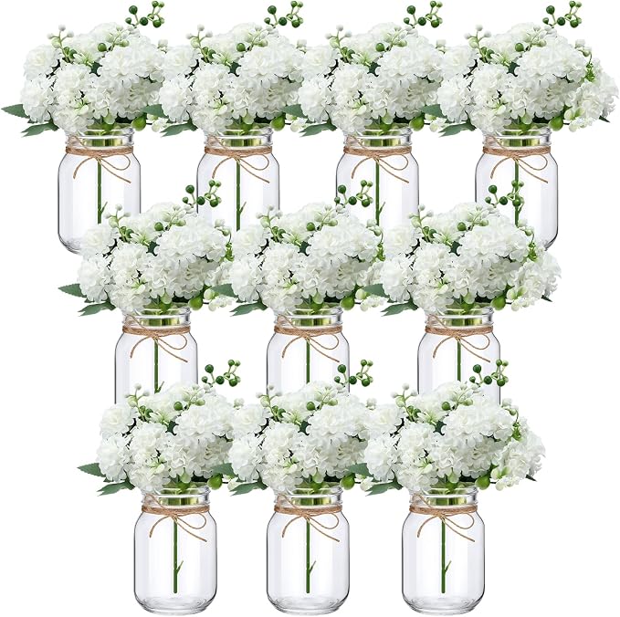 Amazon.com: XunYee 10 Set Mason Jar Table Centerpiece with Flower Mason ...