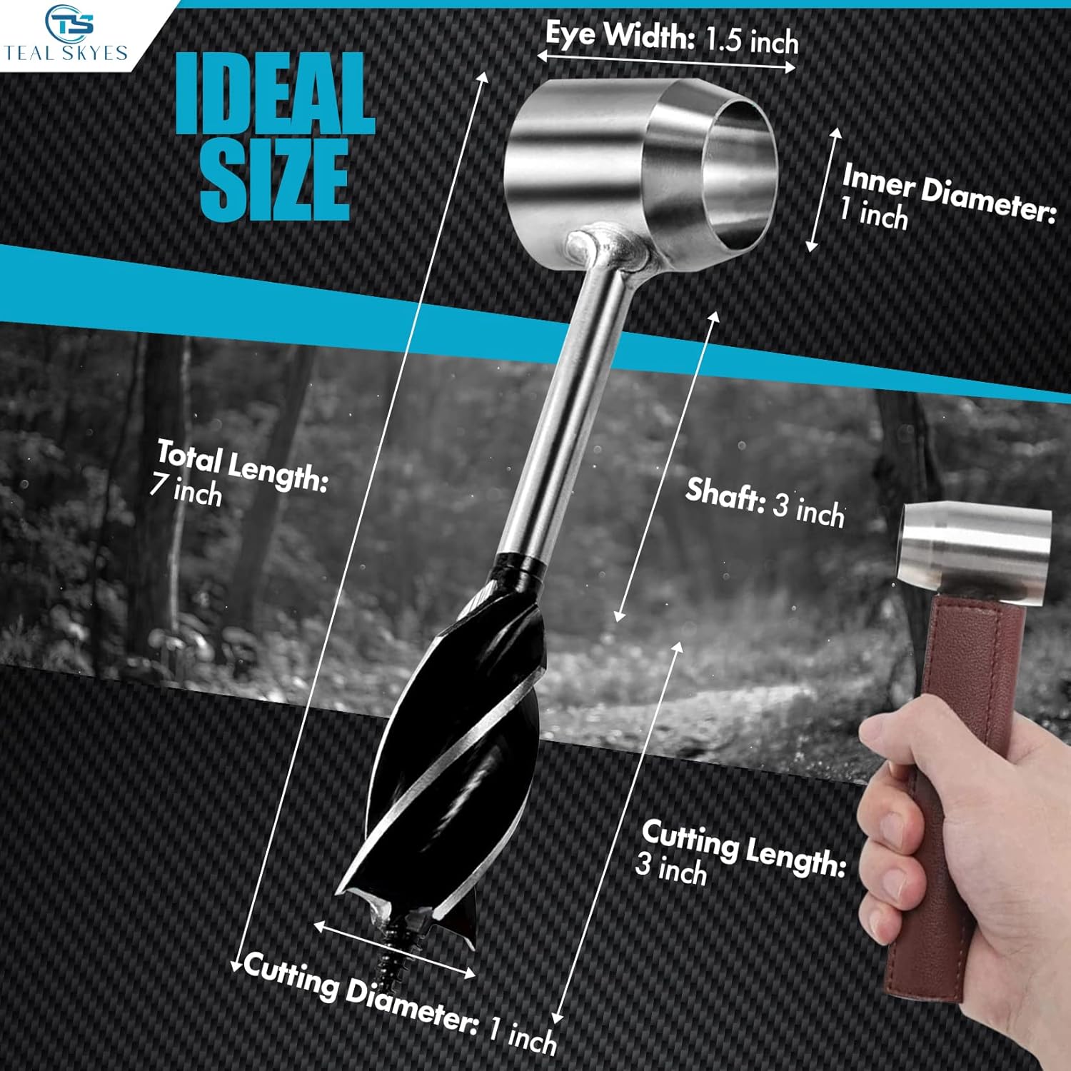 Buy Teal Skyes Survival Settler Tool Bushcraft Hand Auger Wrench with ...