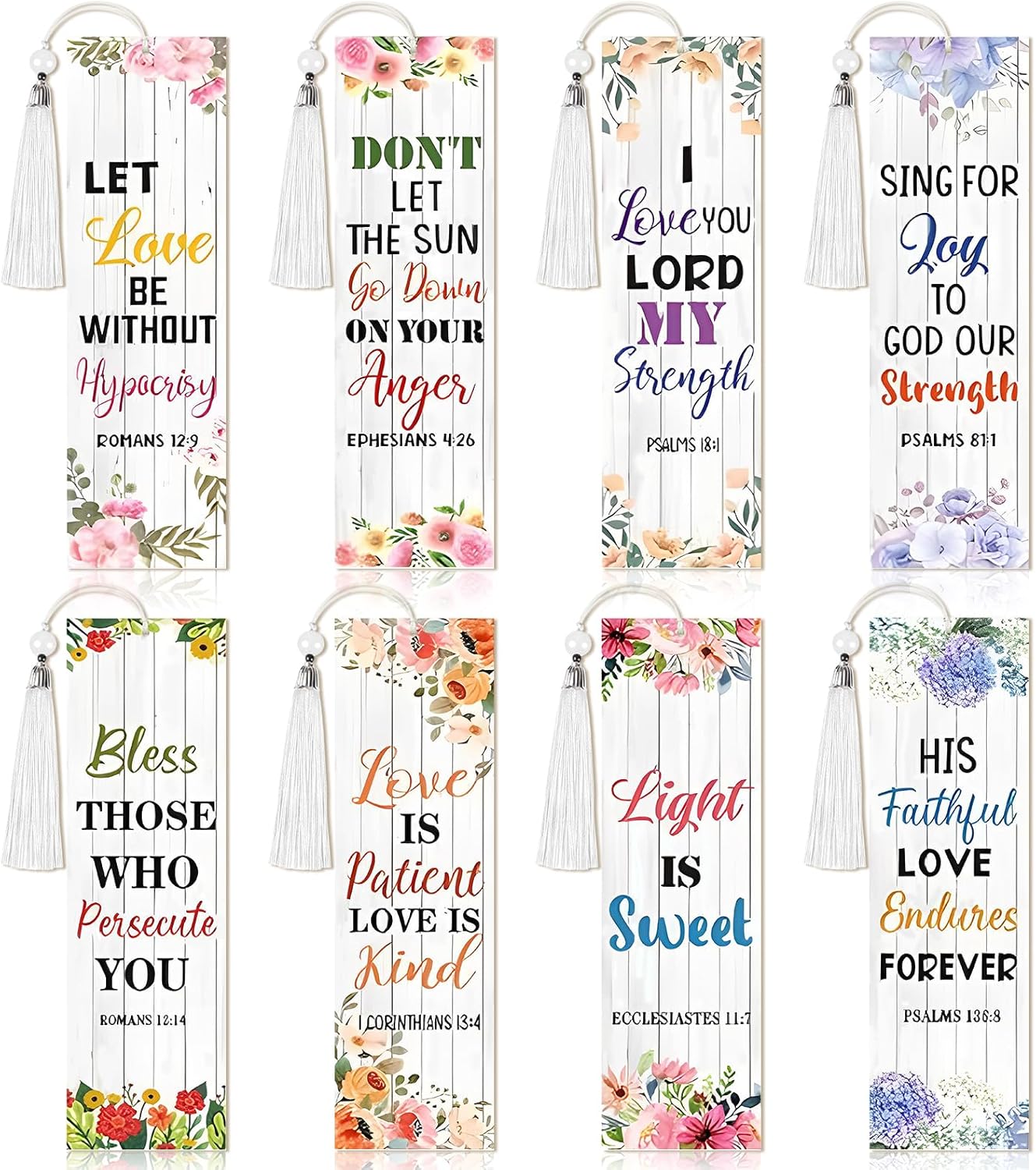 Amazon.com: 8 Pieces Christian Bible Verse Diamond Art Bookmarks 5d ...