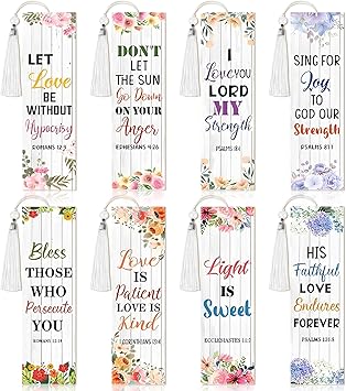 Amazon.com: 8 Pieces Christian Bible Verse Diamond Art Bookmarks 5d ...