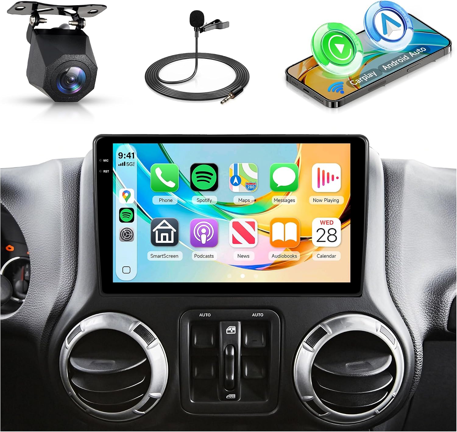Amazon.com: Orderich 4Core 4G+128G Android 15 Car Stereo for Jeep ...