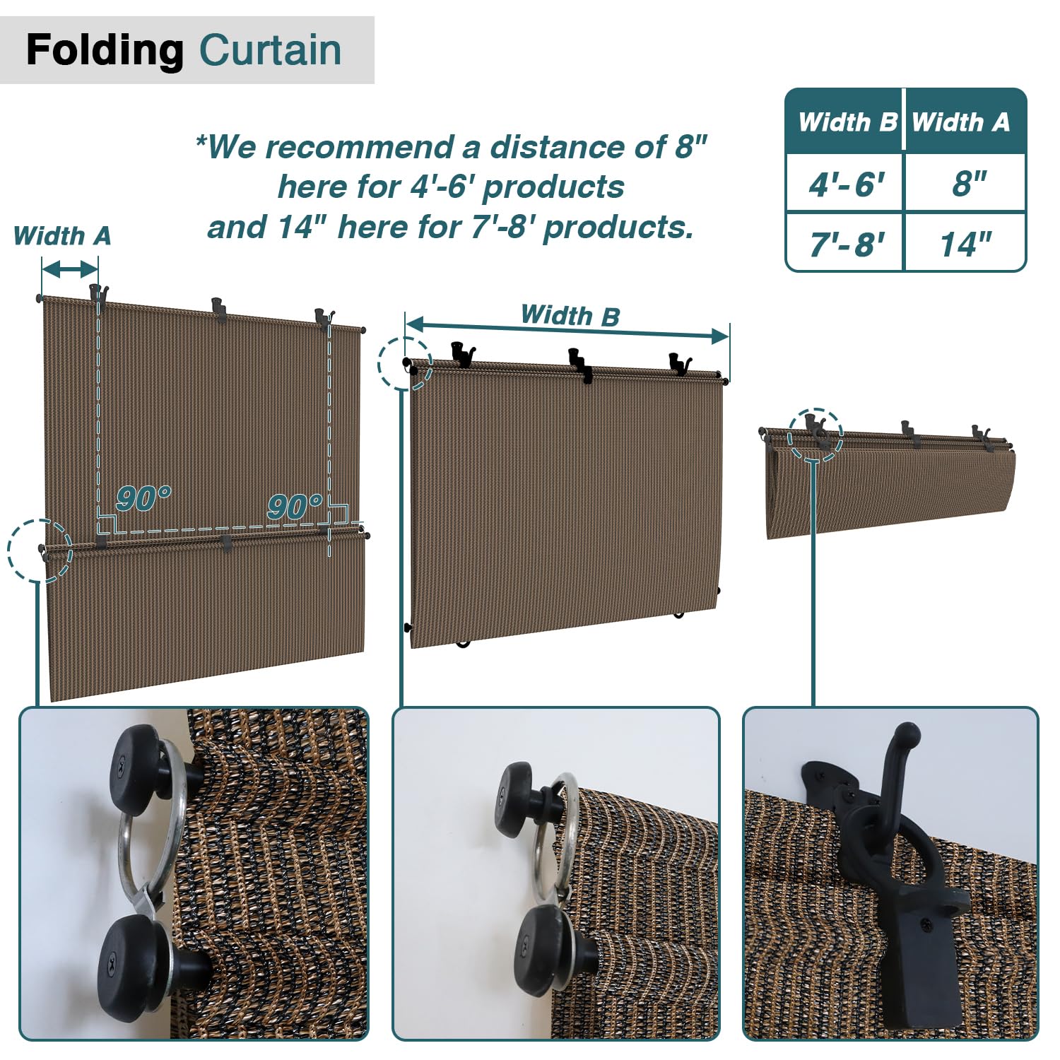 Snapklik.com : ECOOPTS 8W X 6L Outdoor Folding Shade, Cordless Fold ...