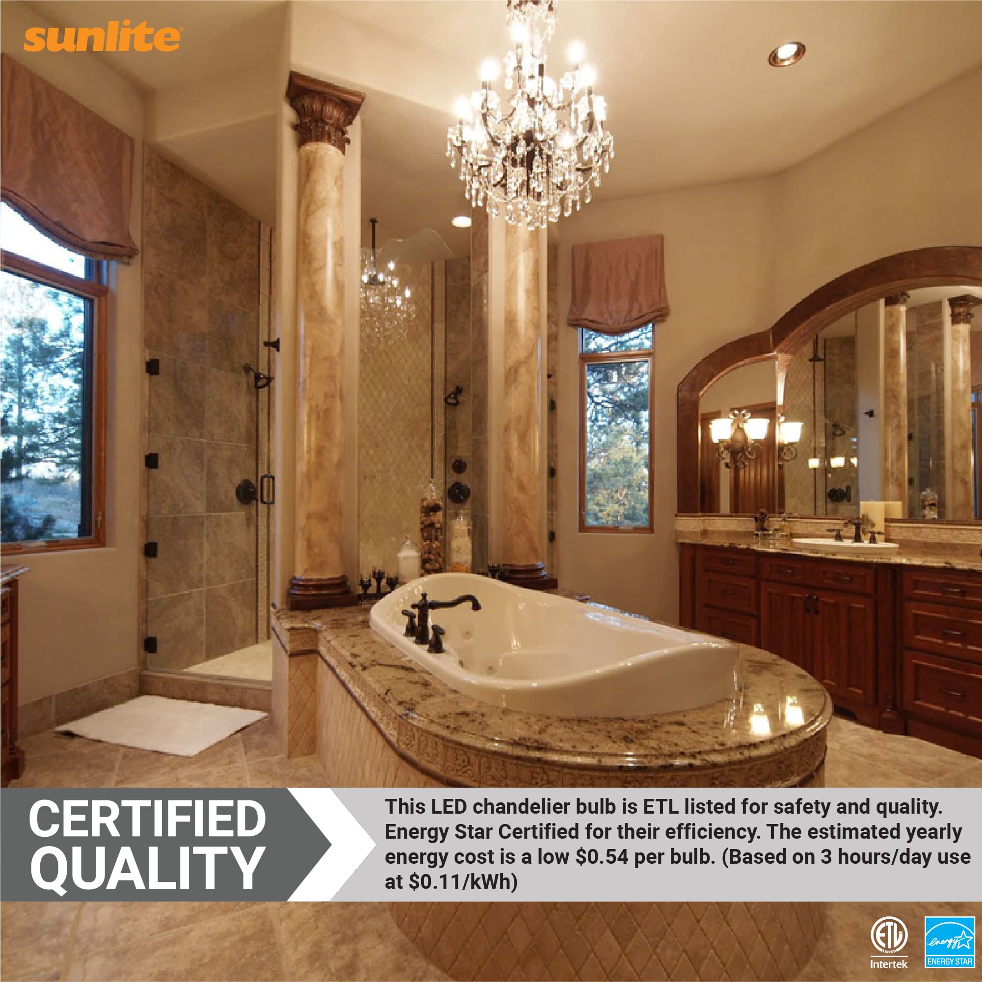 Snapklik.com : Sunlite 41640 LED B11 Frosted Torpedo Tip Chandelier Light Bulb, 4.5 Watts